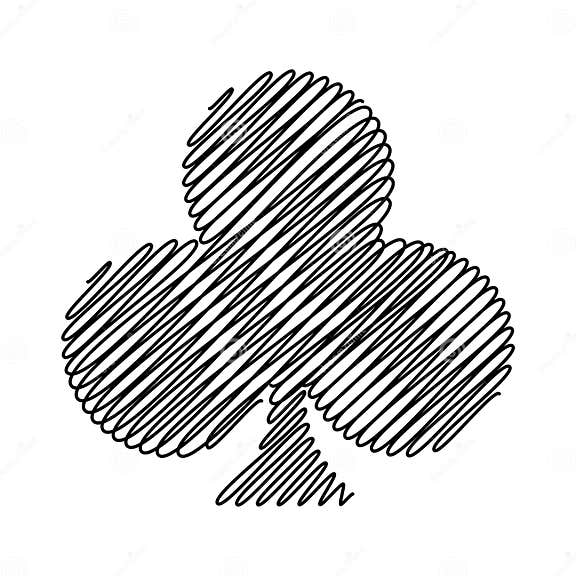Clubs Clover Symbol Thread Line Vector Illustration Stock Vector ...