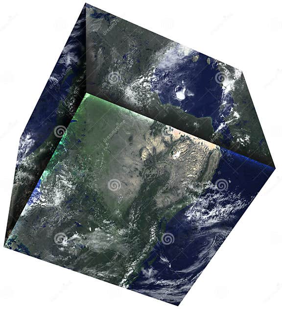 Square Cube, Planet Earth, Isolated Stock Image - Image of clouds ...
