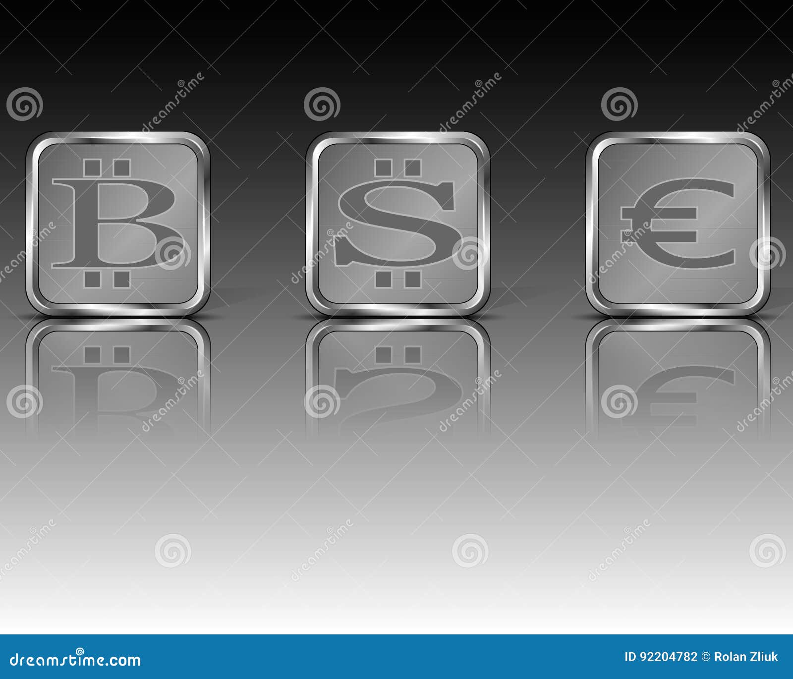 Square currency emblems stock vector. Illustration of virtual - 92204782