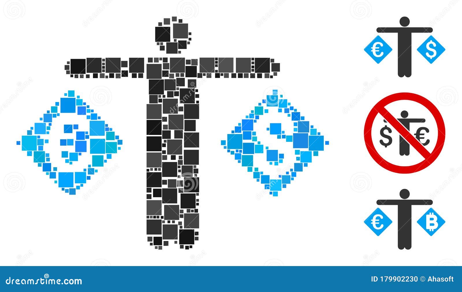 Square Currency Trader Icon Vector Collage Stock Illustration ...
