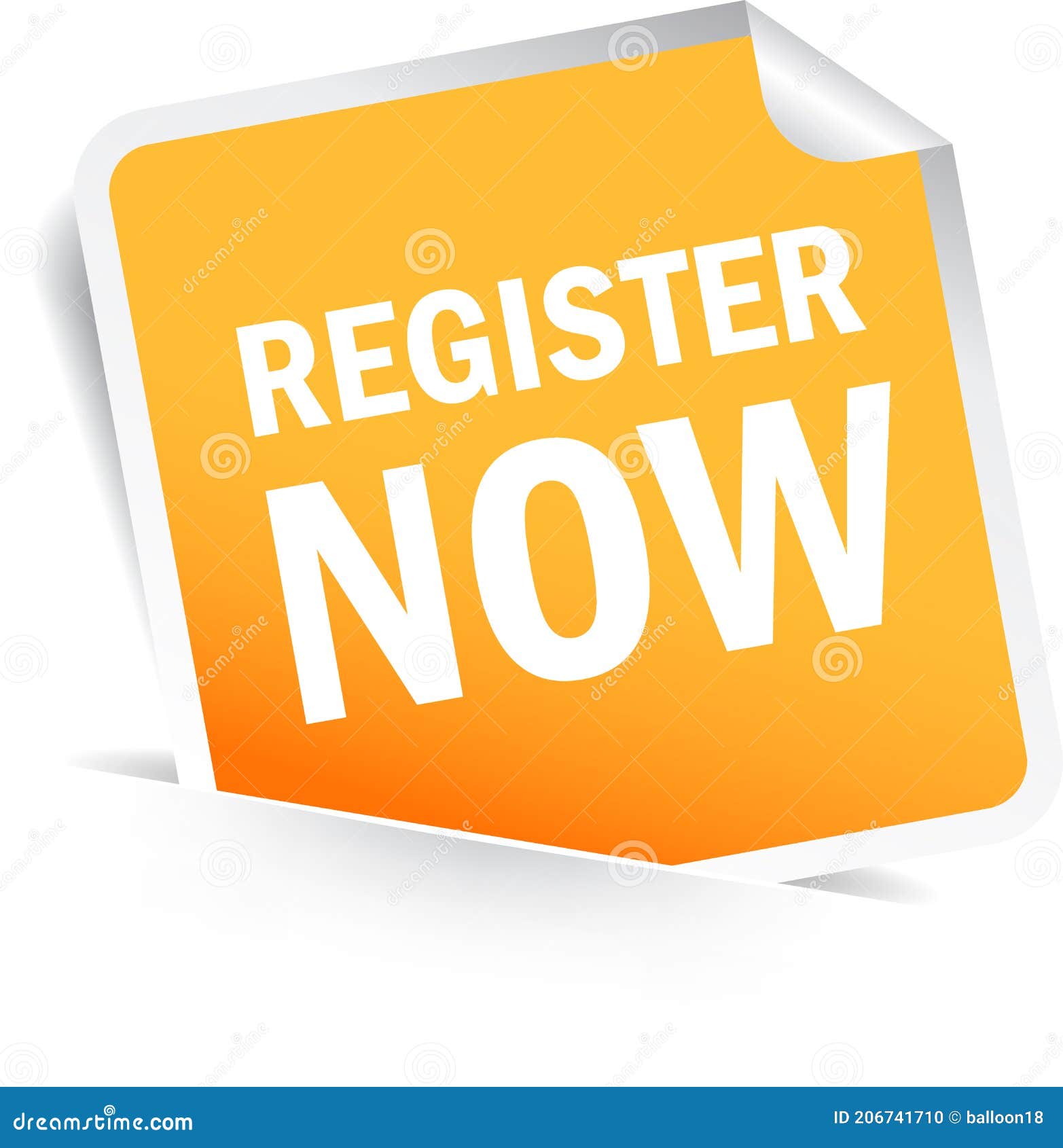 Register Now sticker stock vector. Illustration of curly - 206741710