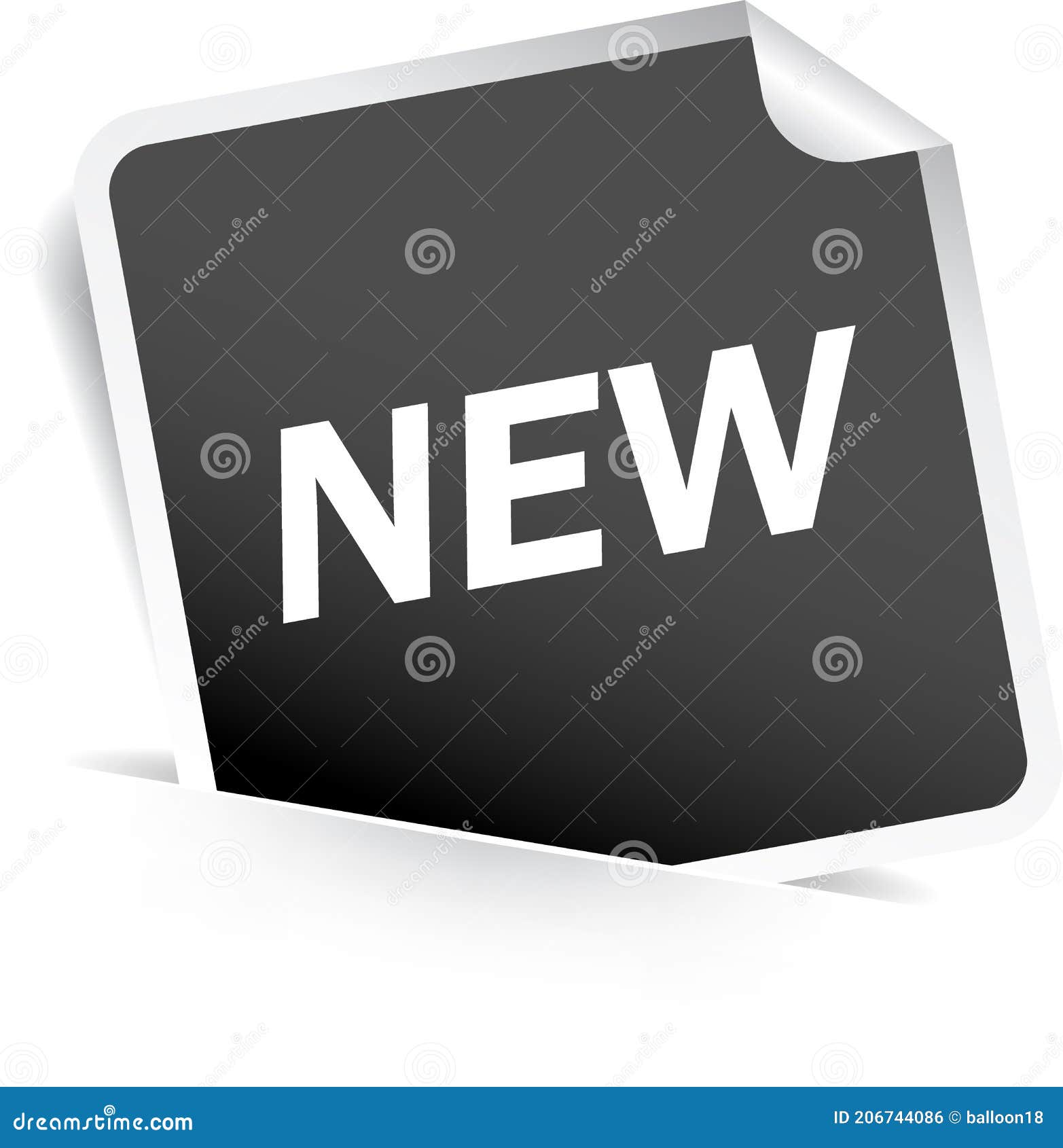 New sticker stock vector. Illustration of booking, corner - 206744086