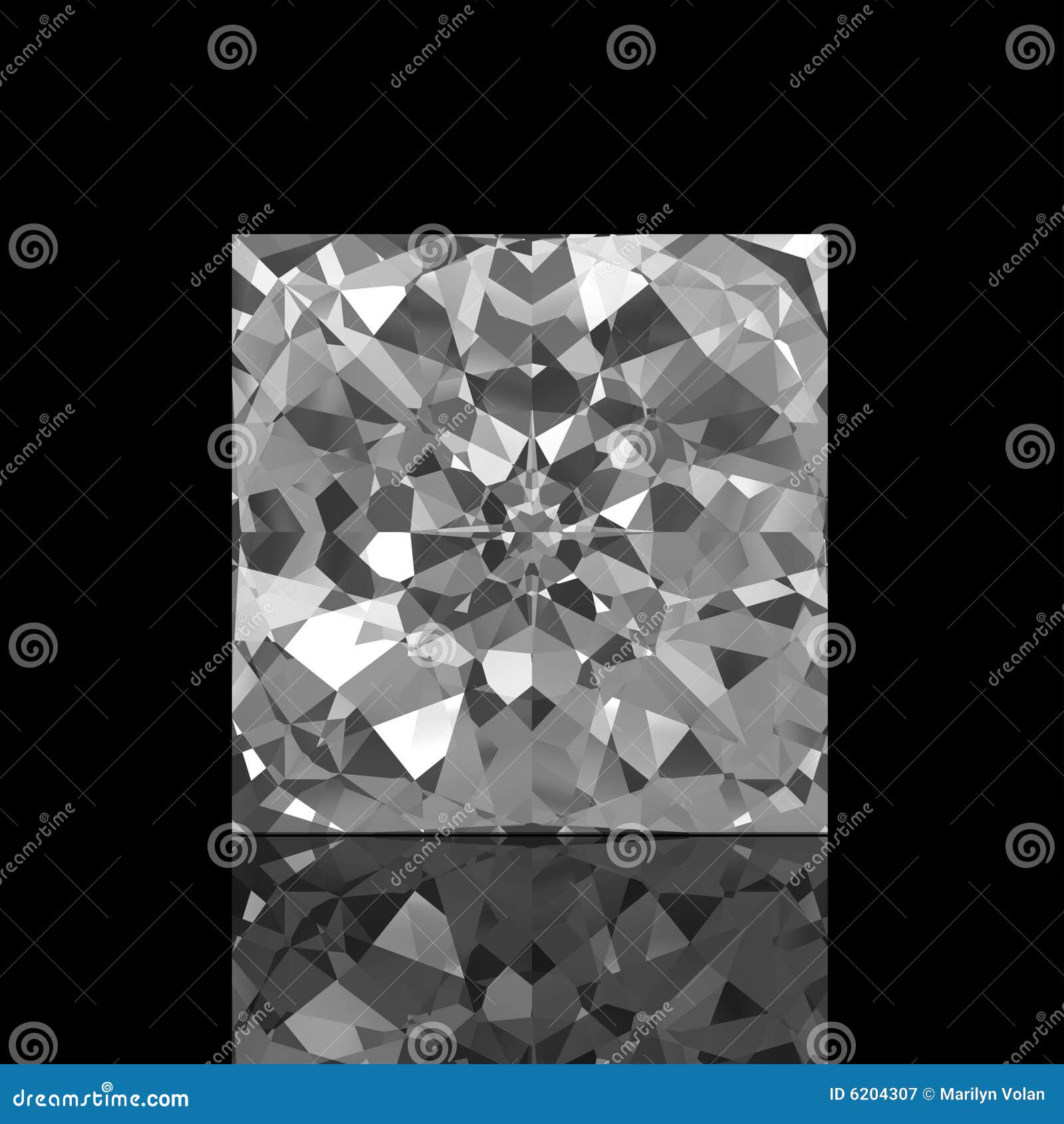 Square Cut Diamond stock illustration. Illustration of expensive - 6204307