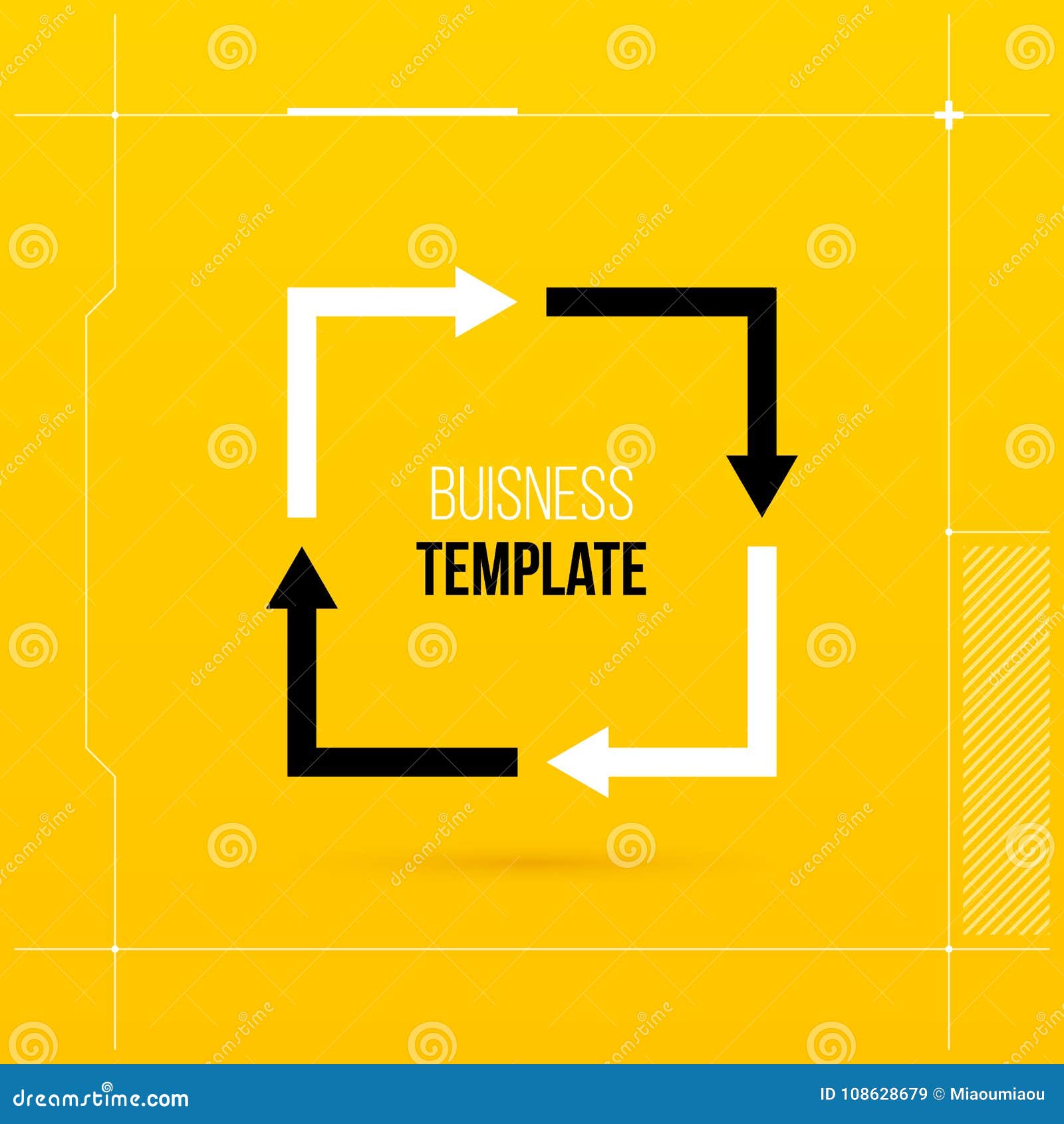 Square Cycle Template with Four Segments. Stock Vector - Illustration ...