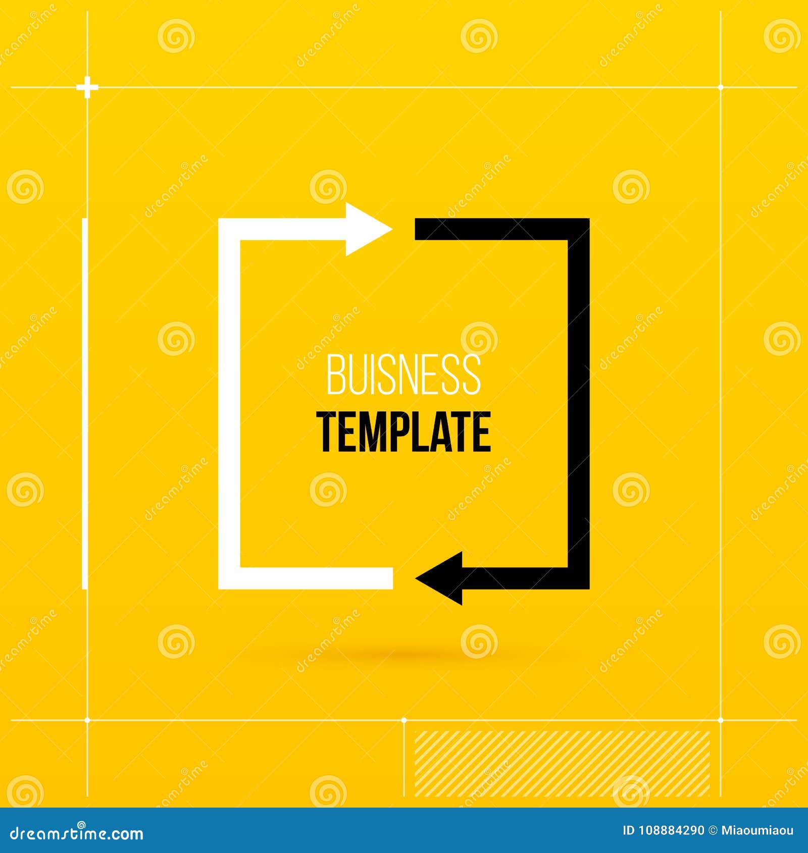 Square Cycle Template with Two Segments. Stock Vector - Illustration of ...