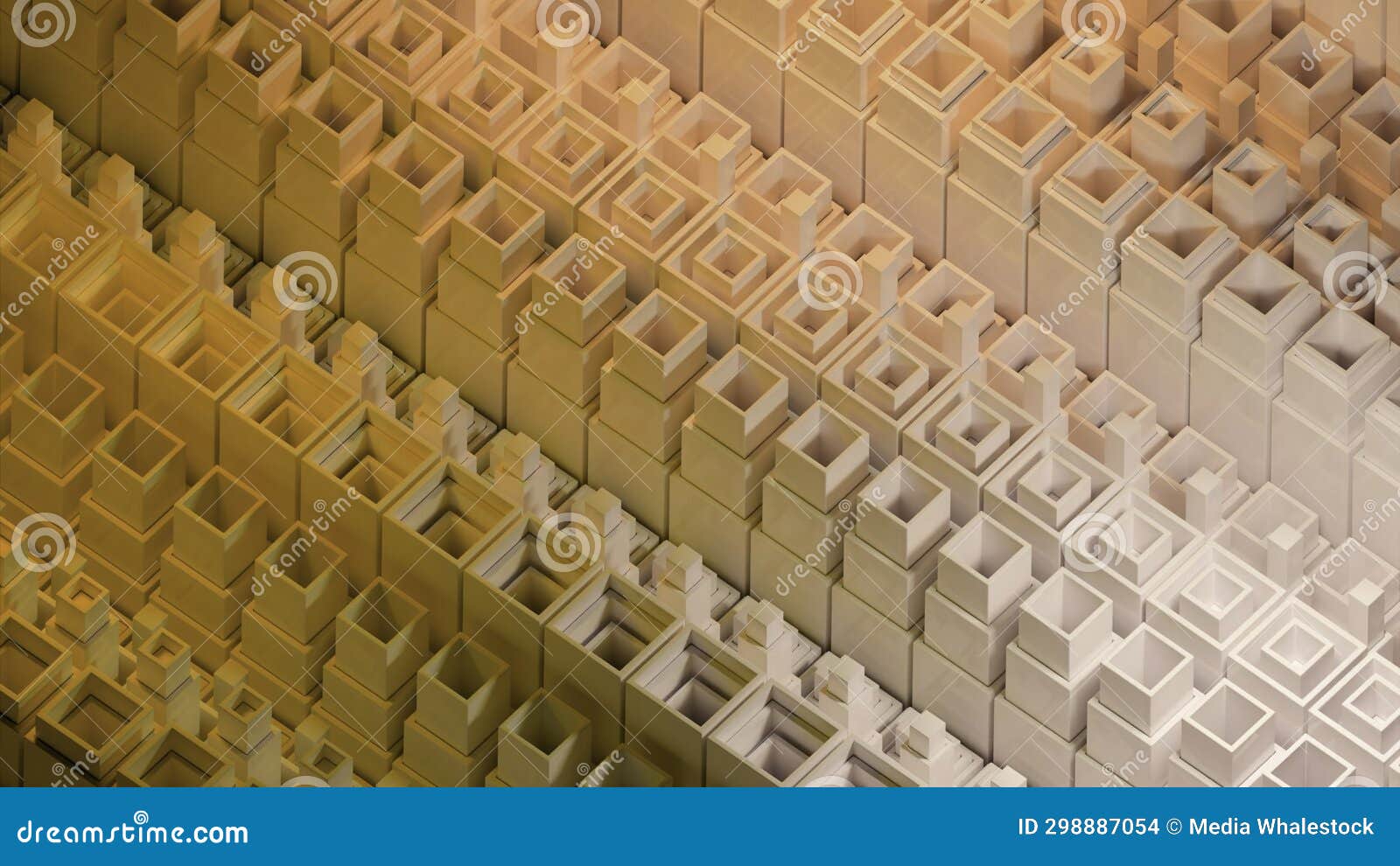 Square 3d Columns Move in Mechanical Waves. Design Stock Photo - Image ...
