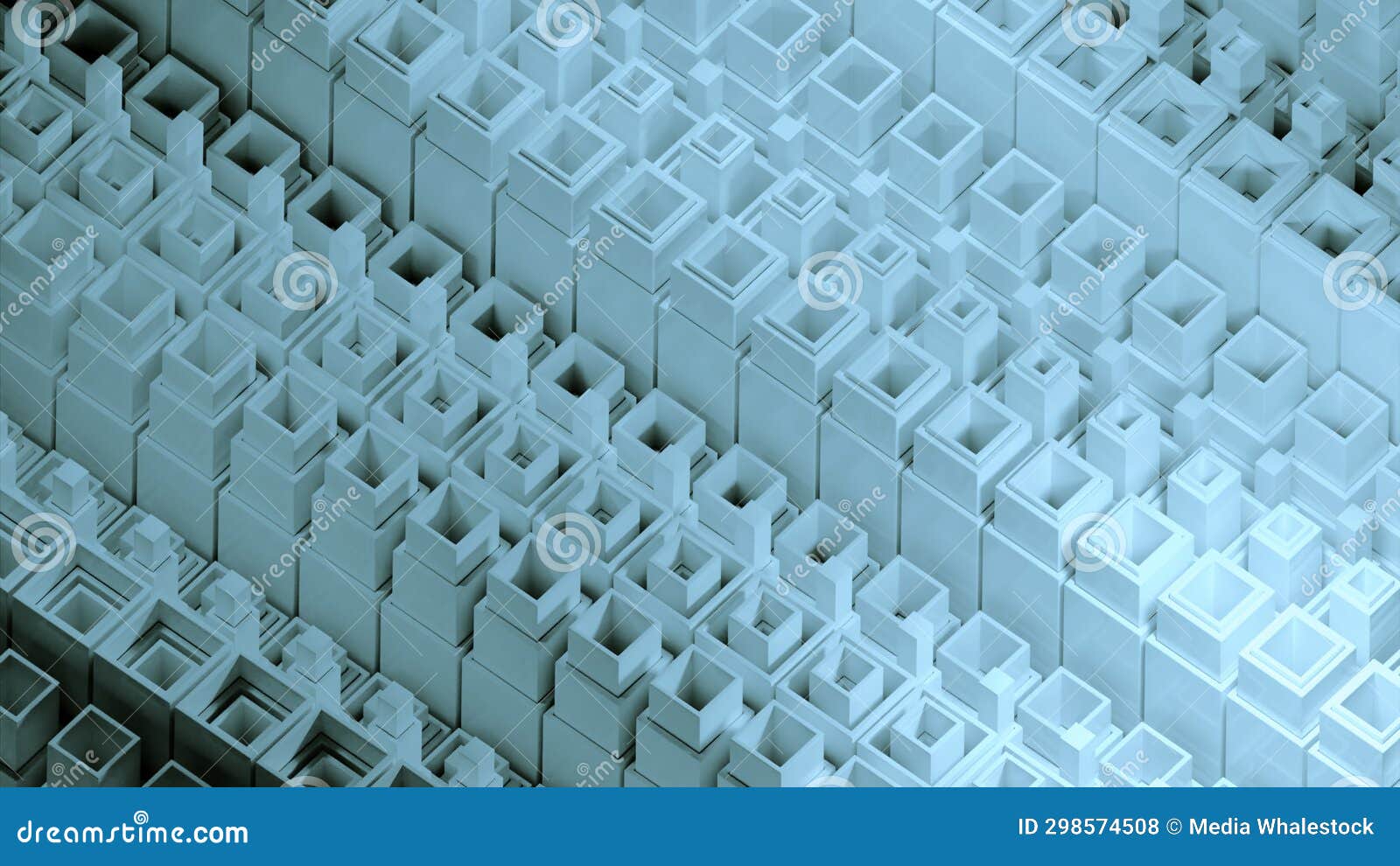 Square 3d Columns Move in Waves. Design. Square Pillars with Inner Rods ...