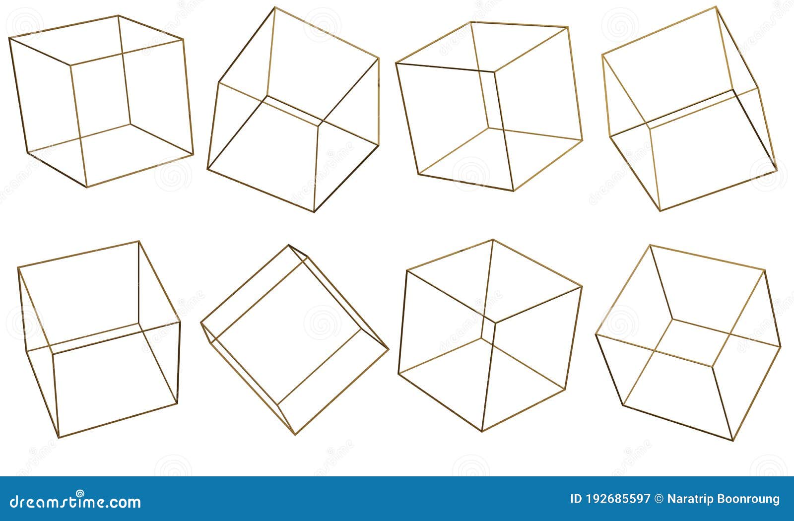 Square 3D Illustration with Connection Lines Digital Connection ...