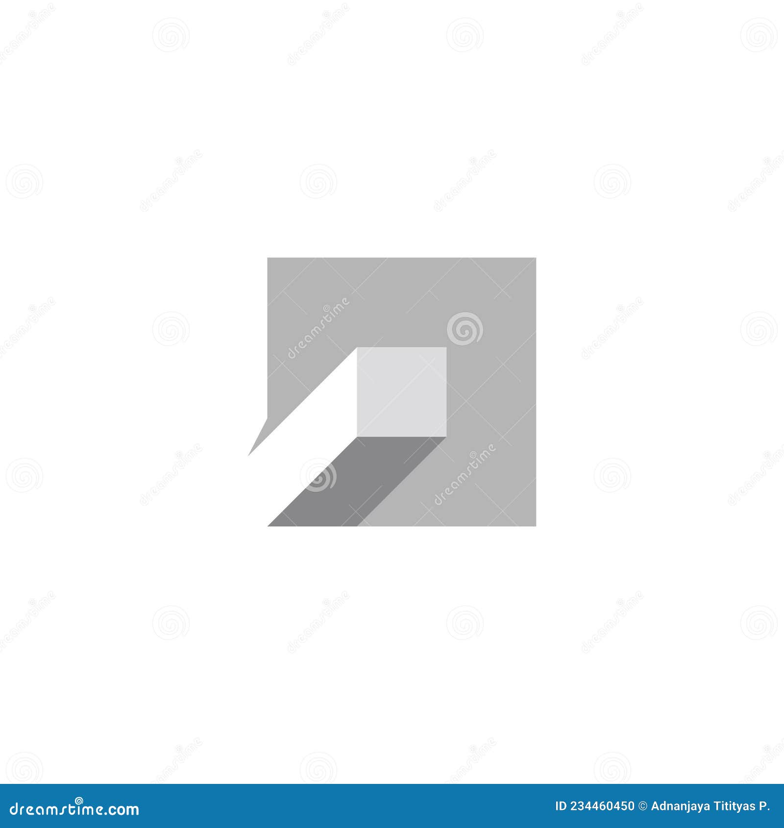 Square 3d Shadow Gradient Object Symbol Logo Vector Stock Vector ...