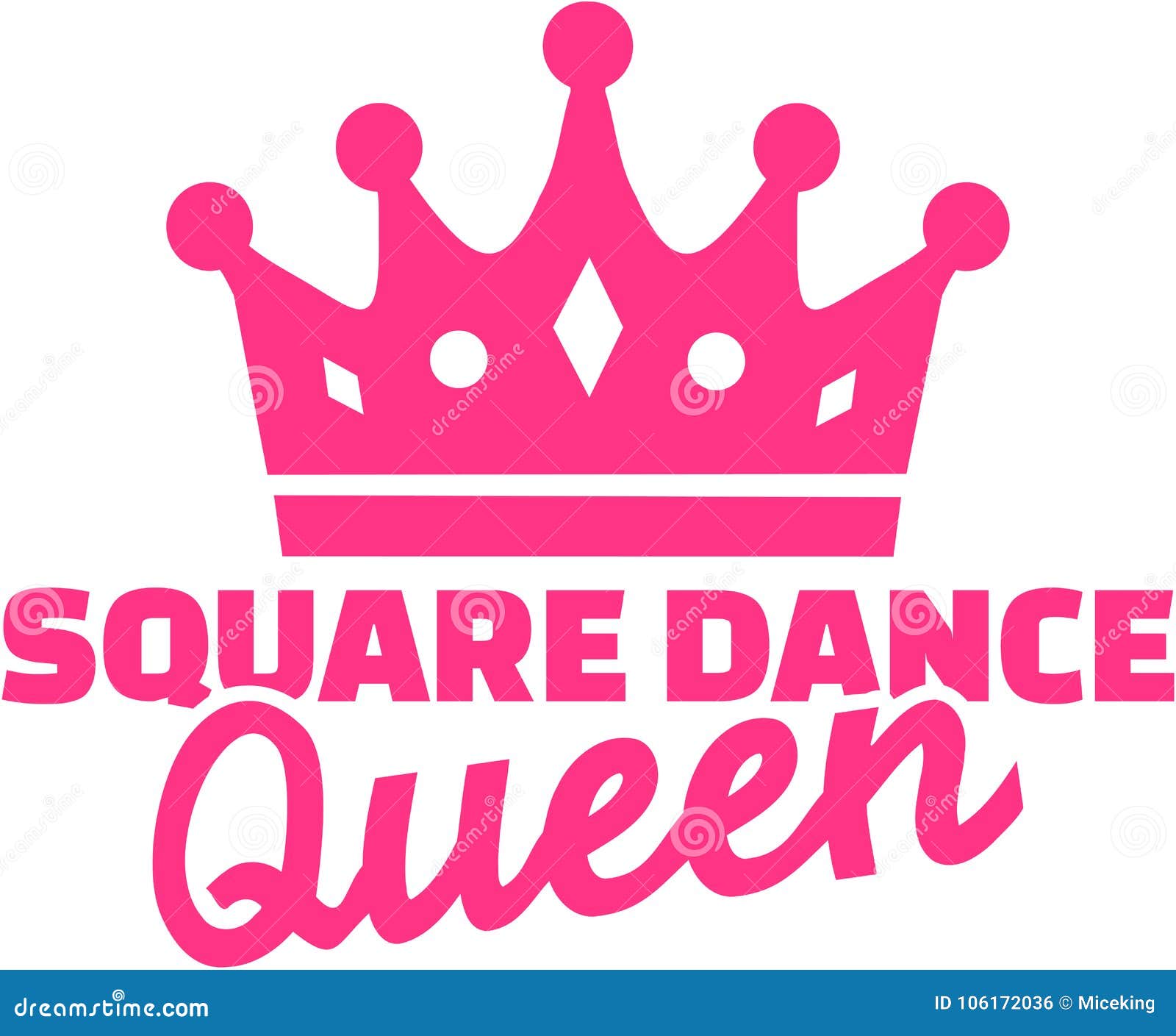 Square Dance Queen with Crown Stock Vector - Illustration of square ...