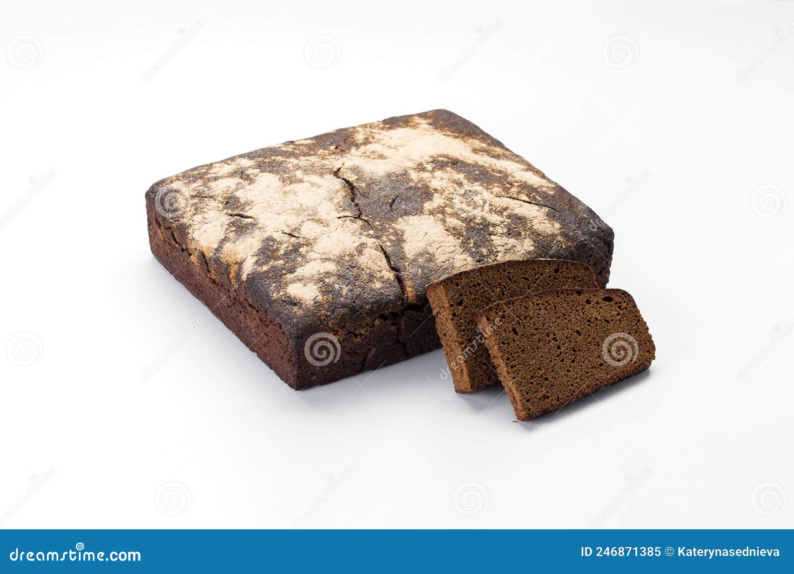 Square dark rye bread stock image. Image of dark, crunchy - 246871385