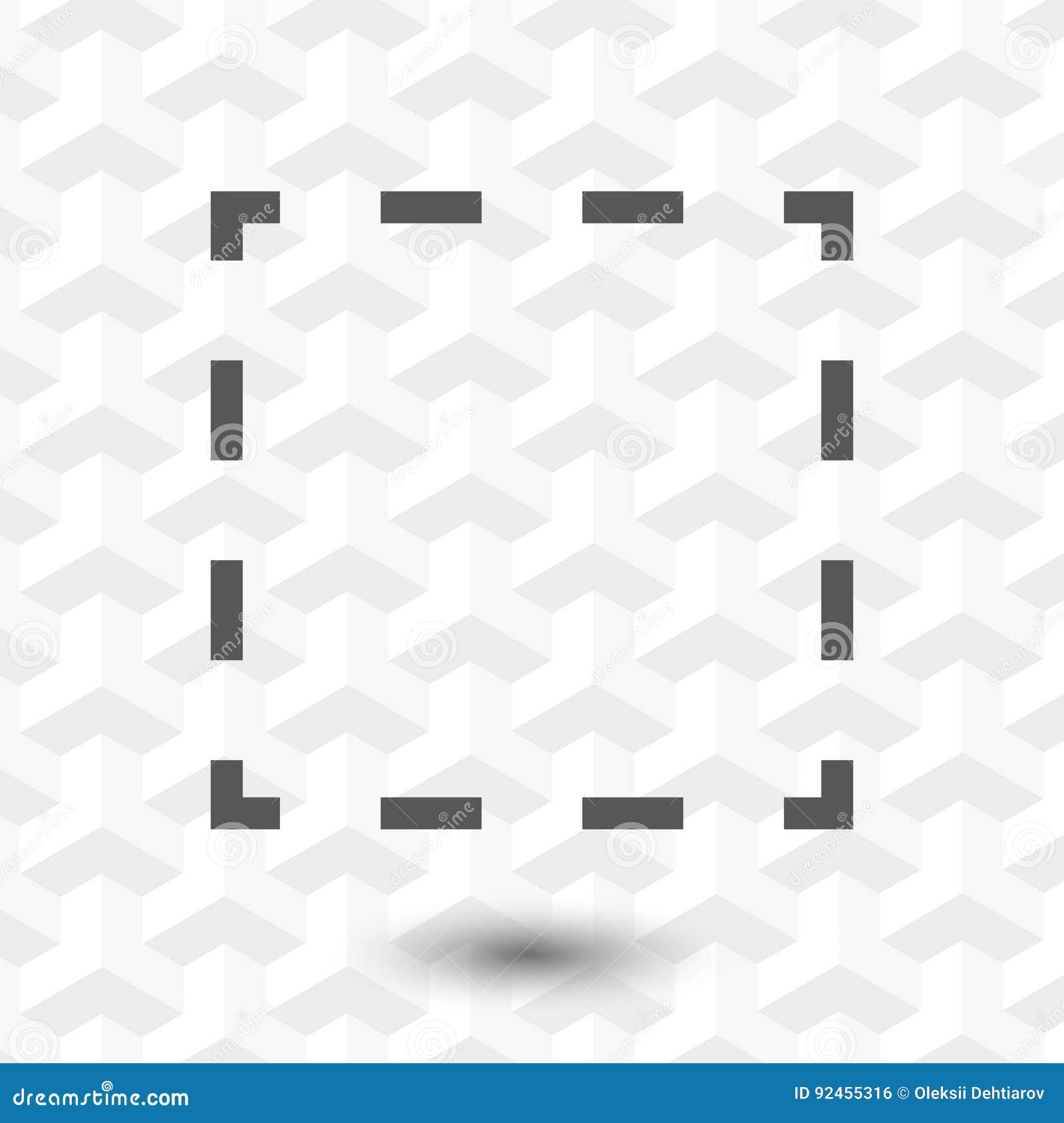 Square Dashed Line Icon Stock Vector Illustration Flat Design Stock ...