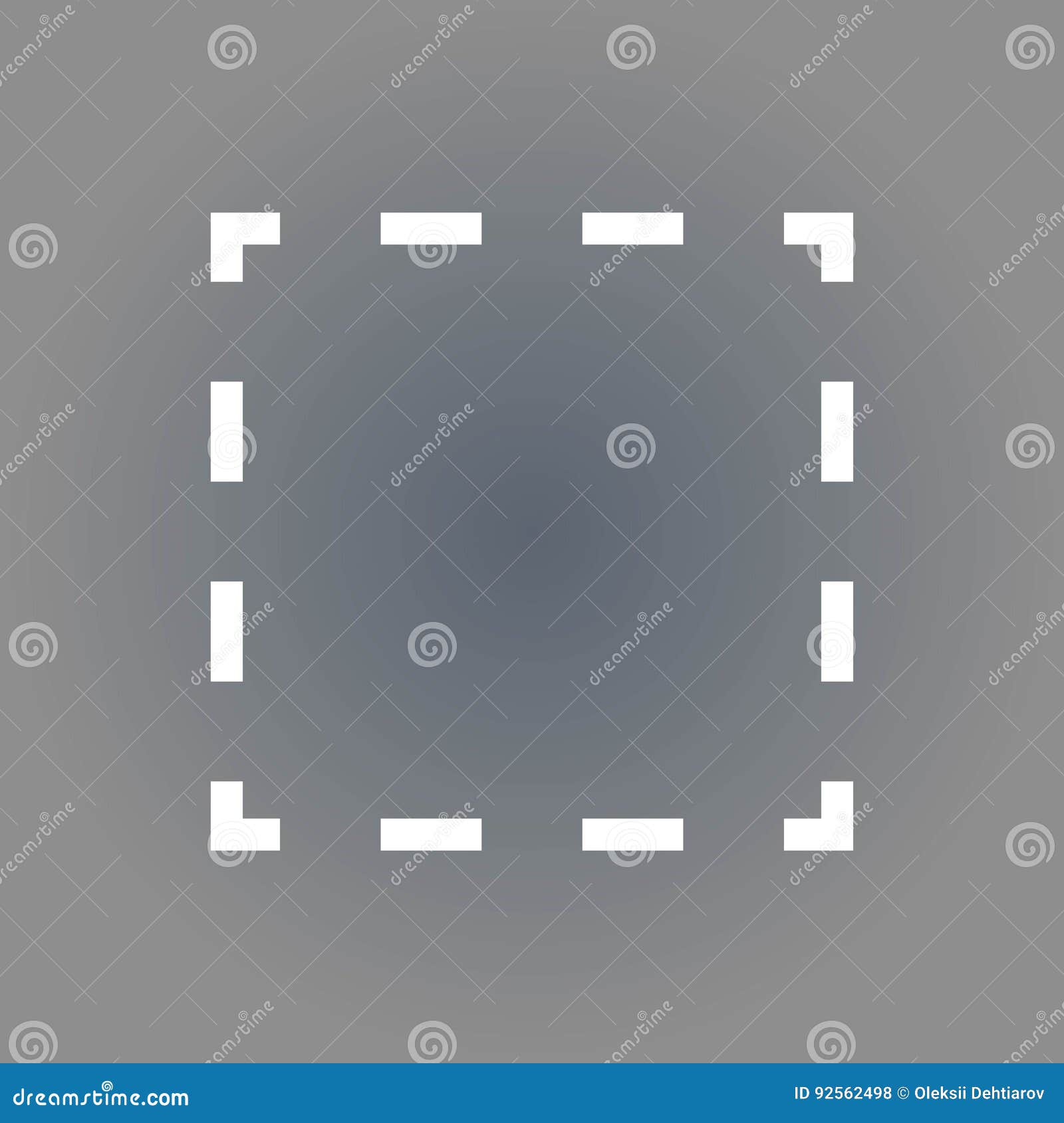Square Dashed Line Icon Stock Vector Illustration Flat Design Stock ...