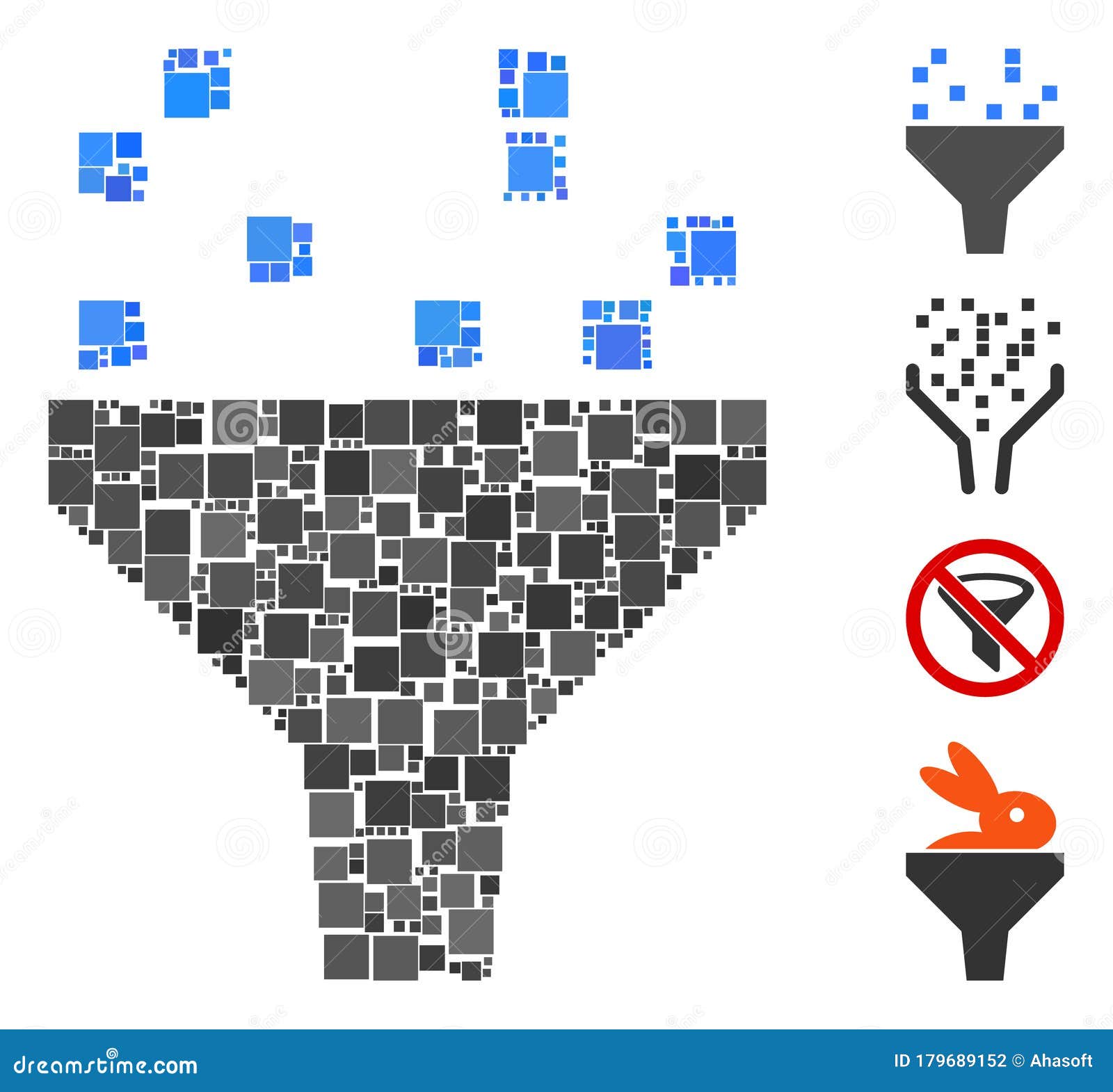 Square Data Filter Icon Vector Mosaic Stock Vector - Illustration of ...