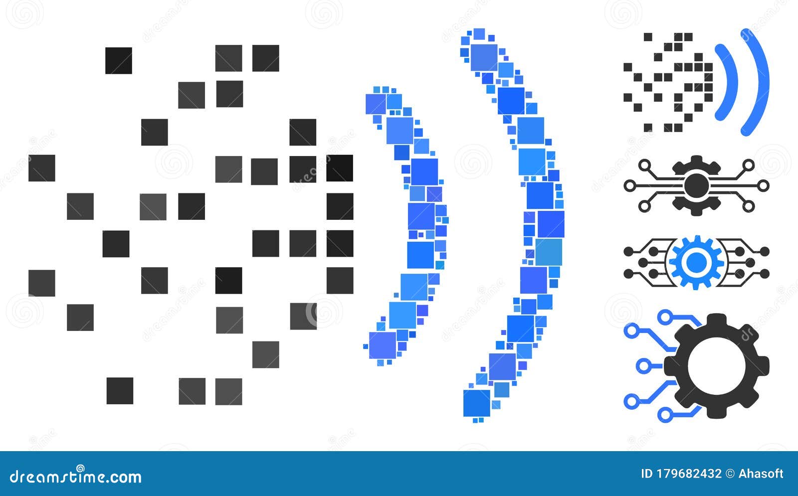Square Data Transmission Icon Vector Collage Stock Vector ...