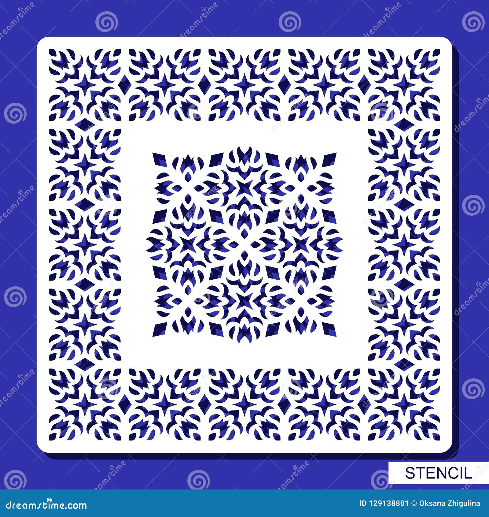 Square decorative panel. stock illustration. Illustration of border ...