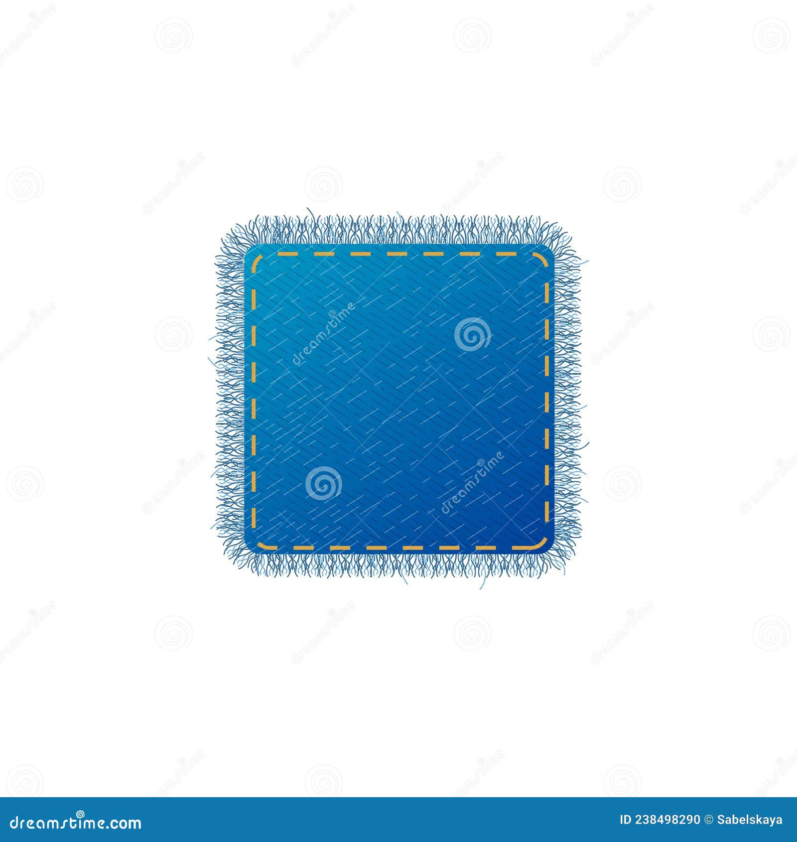 Square Denim Fabric Patch Element Realistic Vector Illustration ...