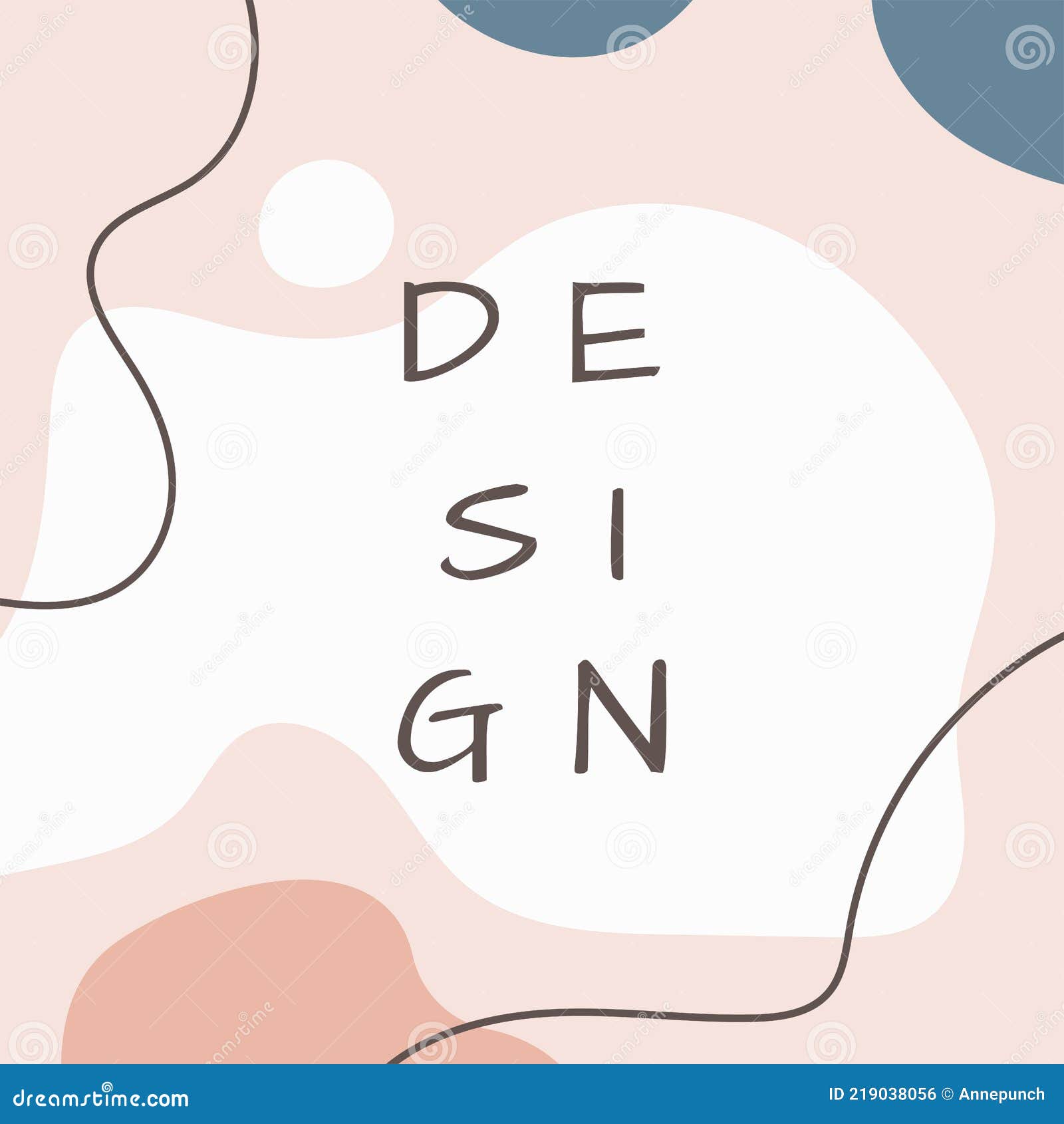 Square Design Template Drawn by Hand. Modern Abstract Background Stock ...