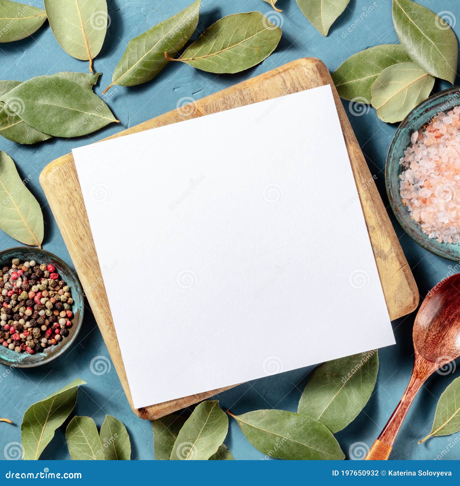 A Square Design Template for a Recipe, Kitchen Flat Lay Stock Photo ...