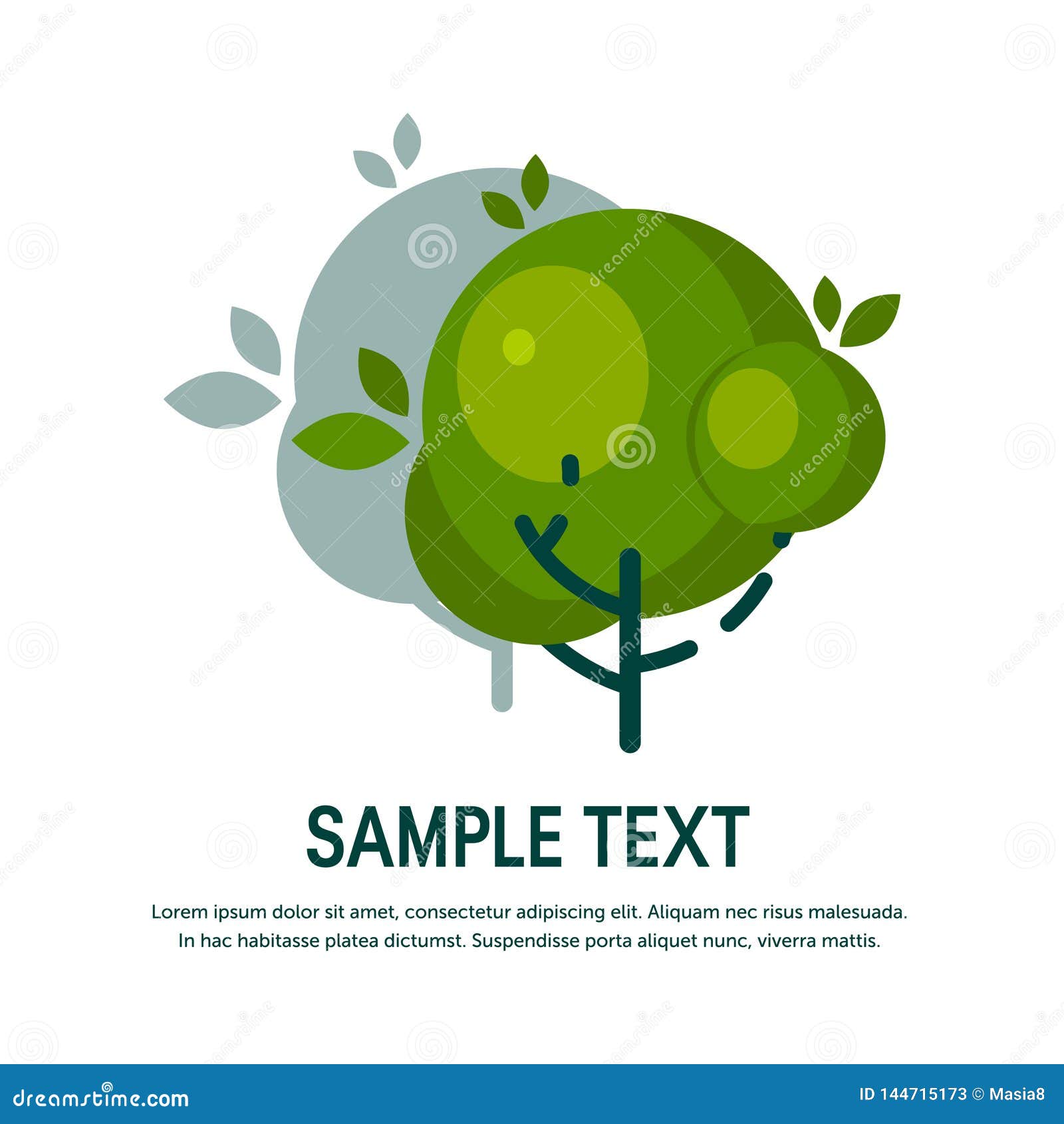 Simple Vector Tree Icons in Flat Style Stock Vector - Illustration of ...
