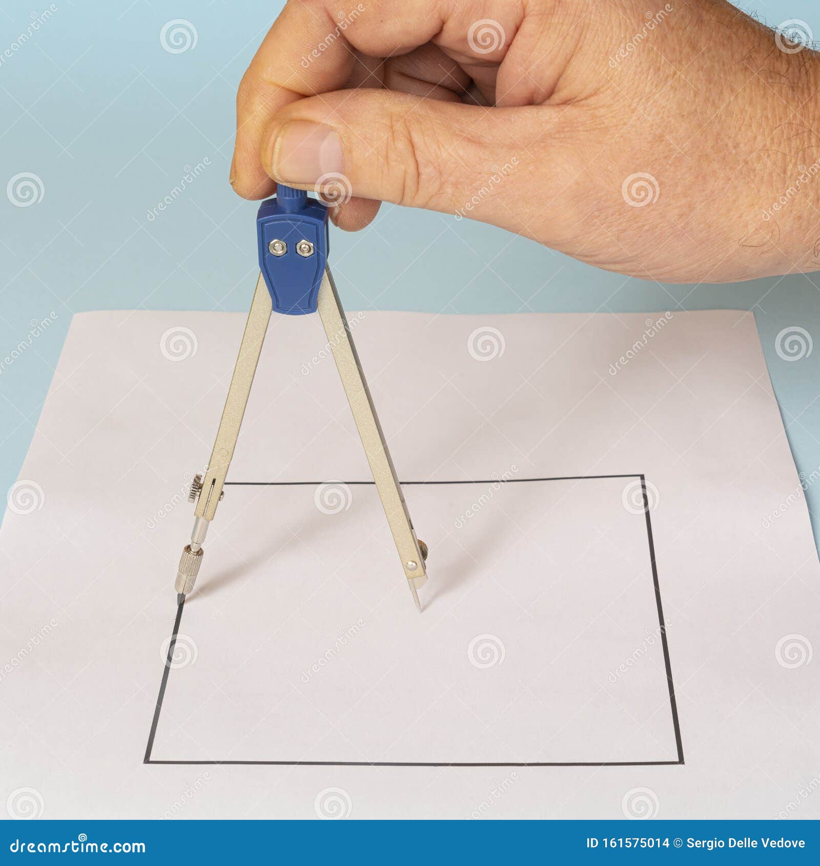 The Square Designed with the Compass Stock Photo - Image of model ...