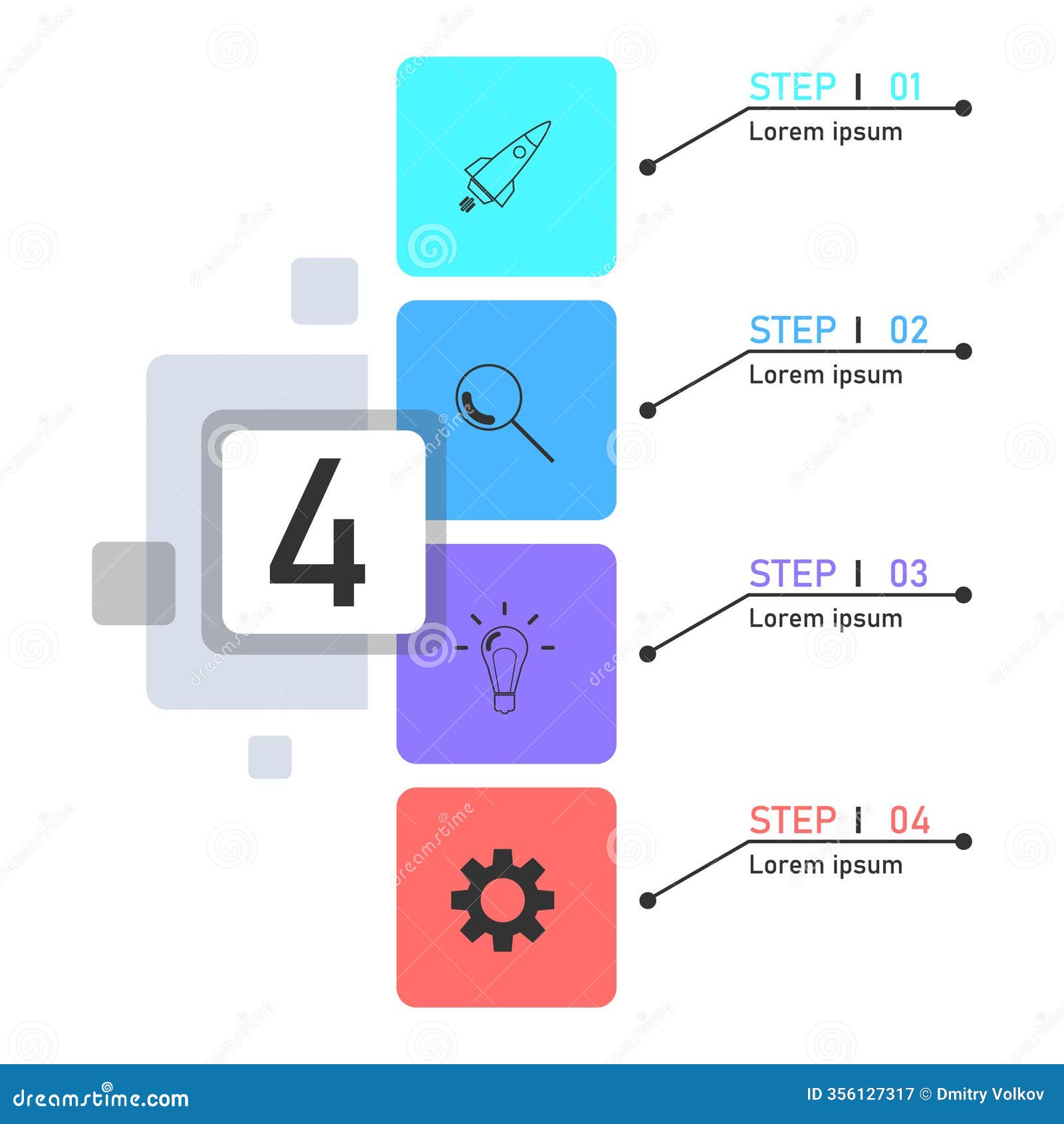 Square Diagram Divided Into 4 Options Or Steps. Cycle Infographic ...