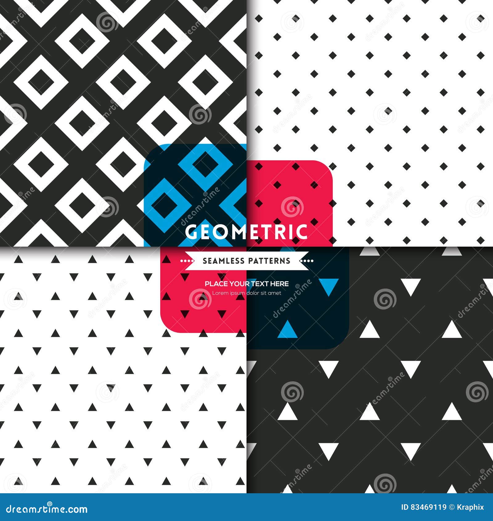 Square Diamond Geometric Seamless Pattern Stock Vector - Illustration ...