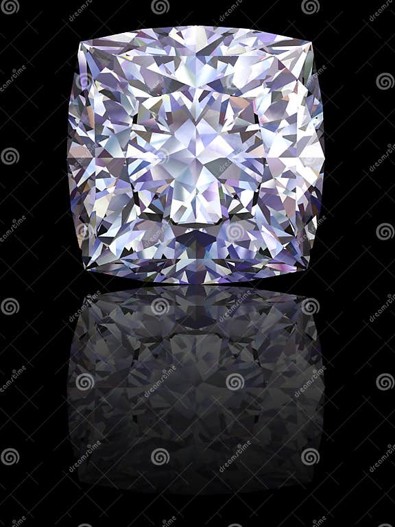 Square Diamond on Glossy Black Background Stock Image - Image of jewels ...