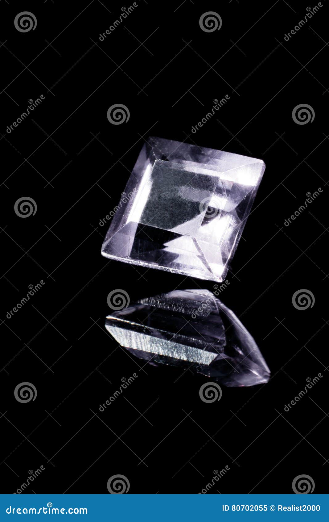 Square Diamond with Reflection Stock Image - Image of diamond, mineral ...