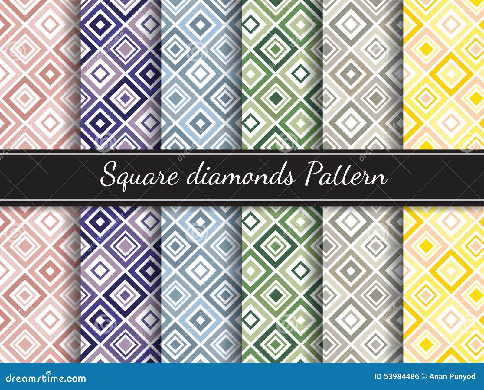 Square Diamonds Of Different Sizes On Black Leather Background. Stock ...