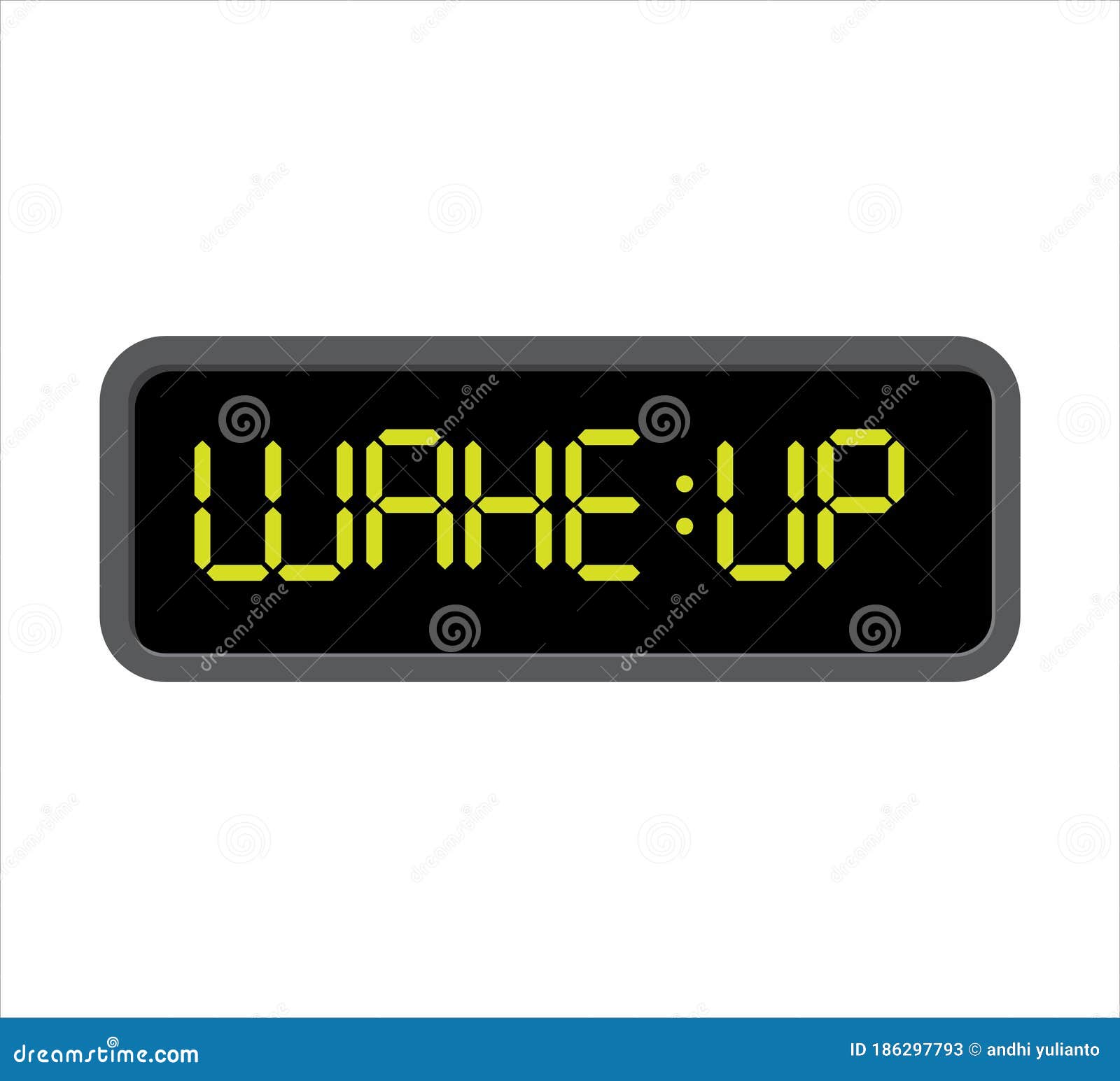 Square Digital Clock Showing Text Wake Up Vector Icon Editable Design ...