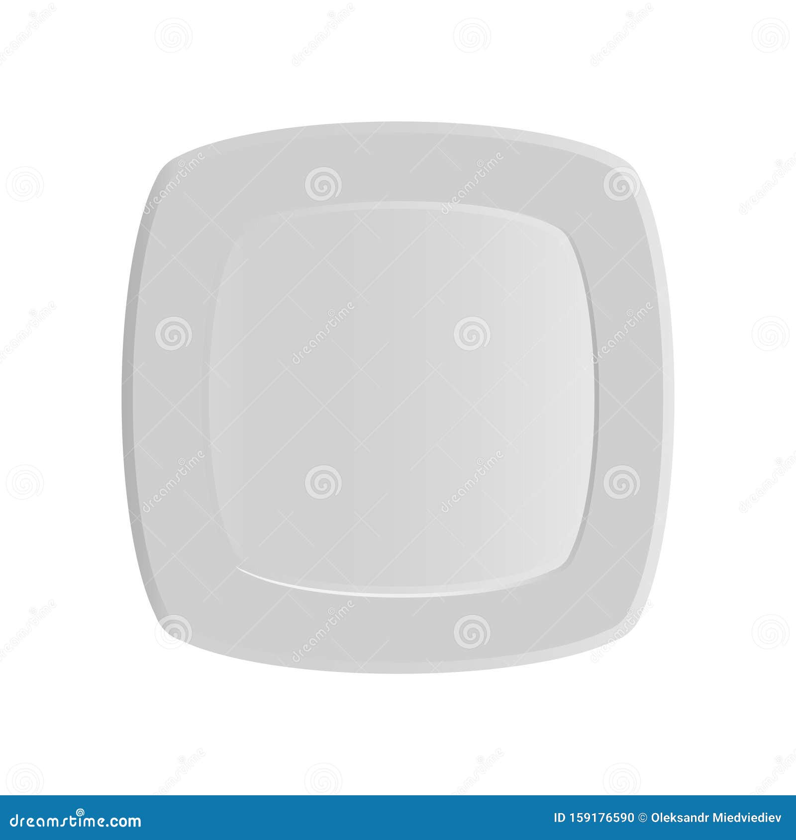 Square Dinner Plate Pattern. Vector Illustration on a White Background ...