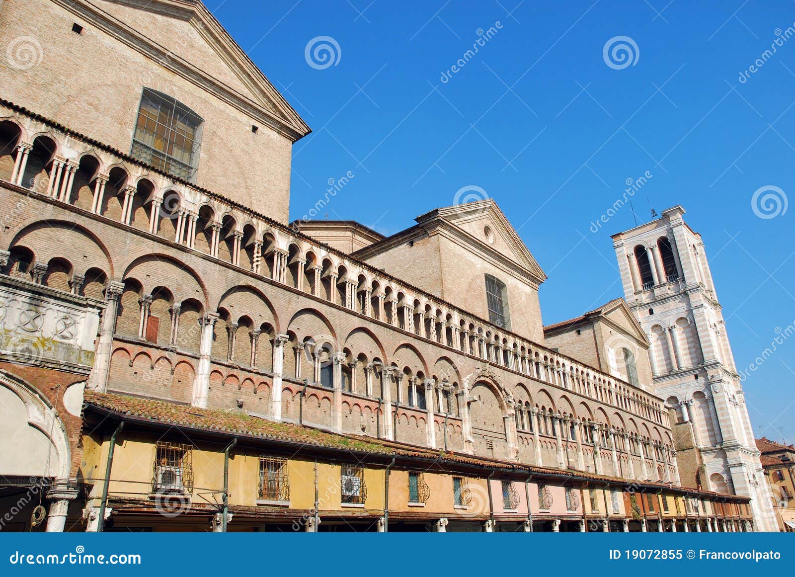 The Square and Dome - Ferrara Stock Image - Image of relief, place ...