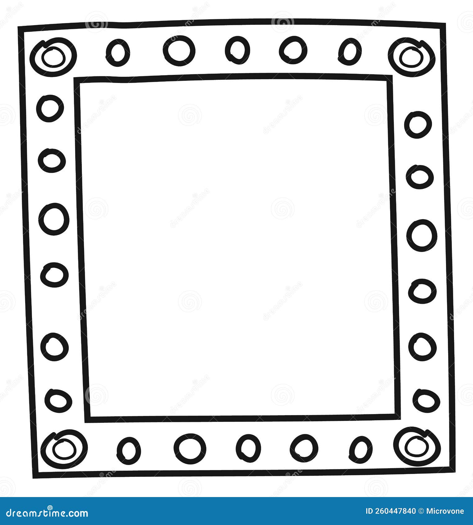 Square Doodle Image Frames, Hand Drawn Line Borders Vector Set ...