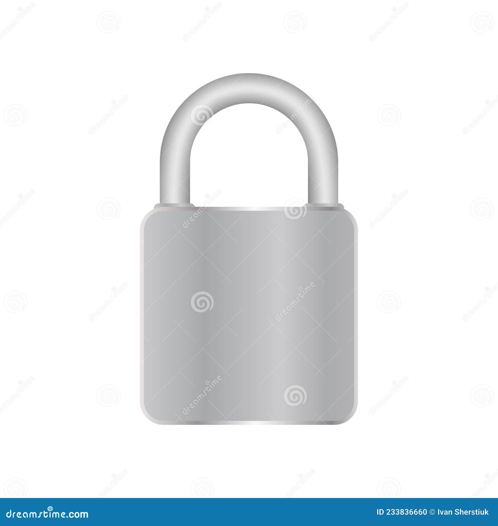 Square Door Lock. Modern Castle Isolated on White Background. Vector ...