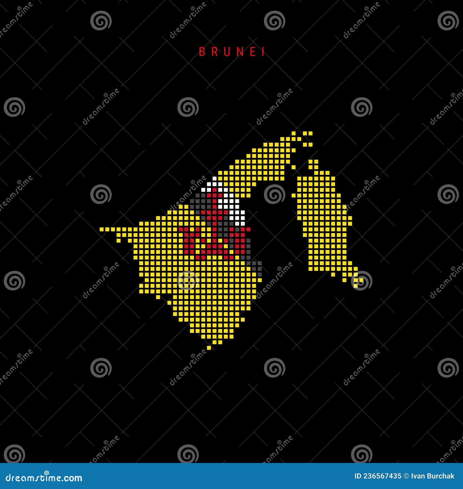 Pixel Brunei Map Abstractions Cartoon Vector | CartoonDealer.com #119309287