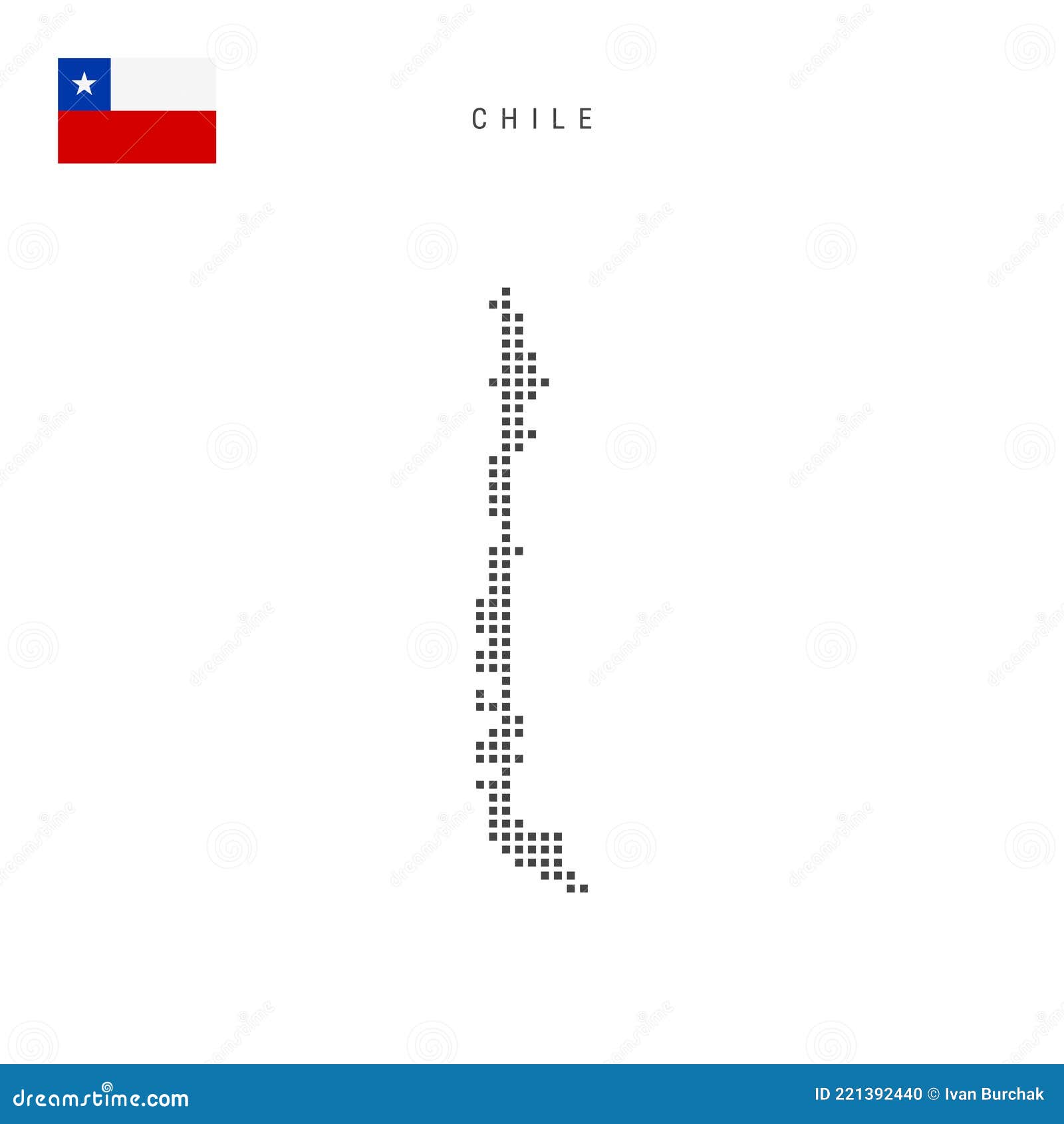 Pixel Map Of Chile. Vector Dotted Map Of Chile Isolated On White ...
