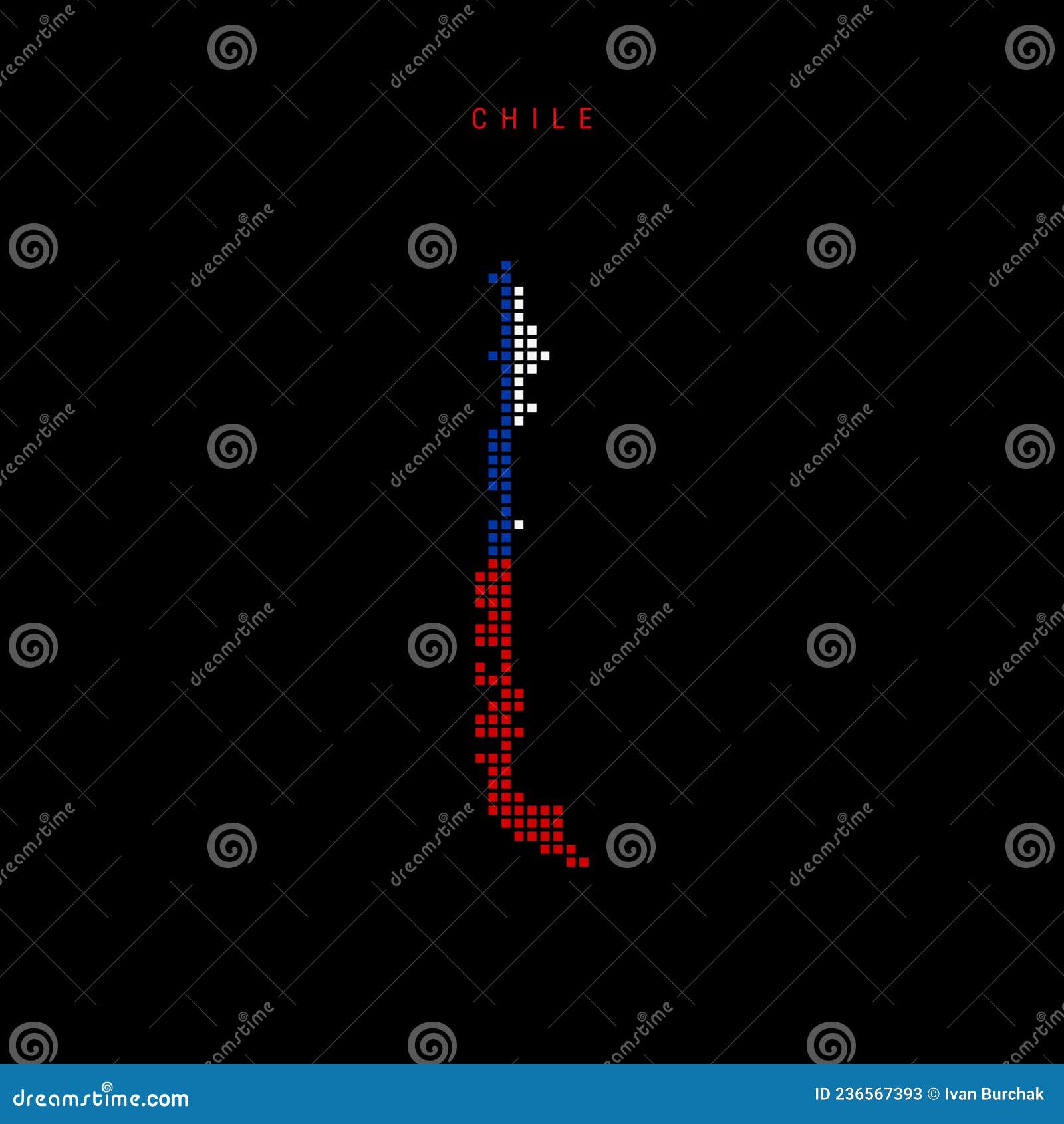 Pixel Map Of Chile. Vector Dotted Map Of Chile Isolated On White ...