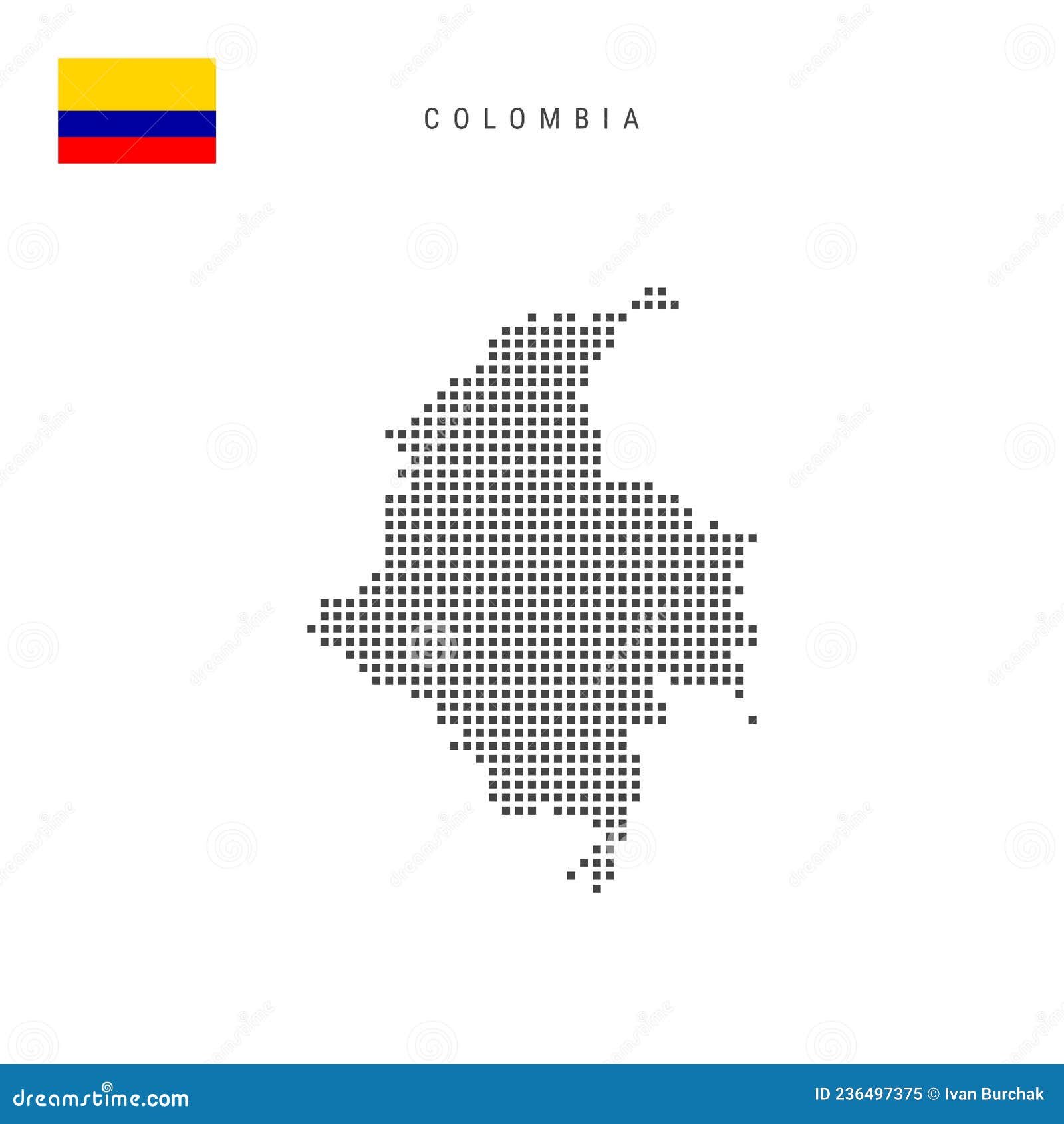Pixel Colombia Map Cartoon Vector | CartoonDealer.com #119442215
