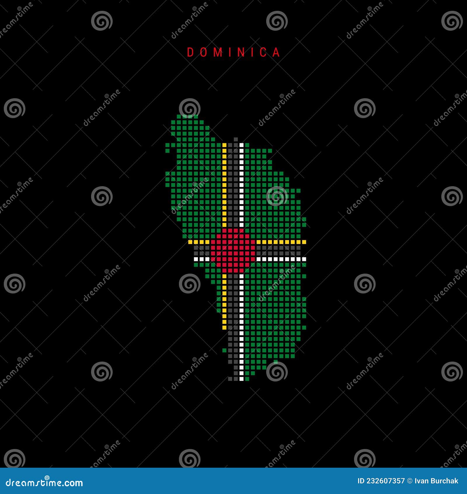 Pixel Map Of Dominica. Vector Dotted Map Of Dominica Isolated On White ...