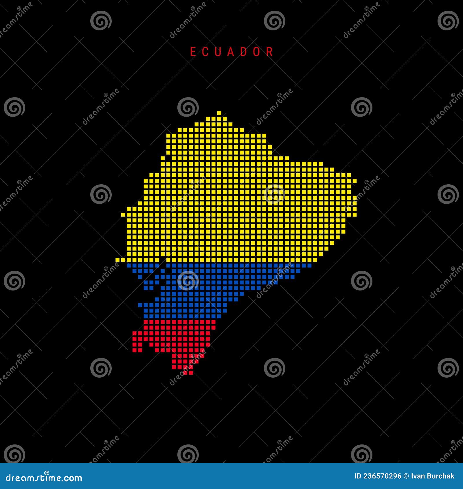 Ecuador Dotted Glowing Map. Vector Illustration | CartoonDealer.com ...