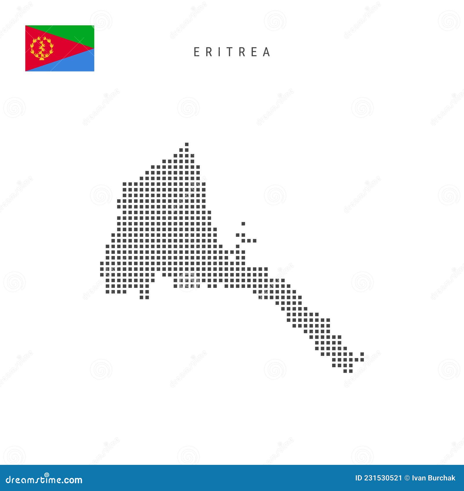 Pixel Map Of Eritrea. Vector Dotted Map Of Eritrea Isolated On White Background. Abstract ...