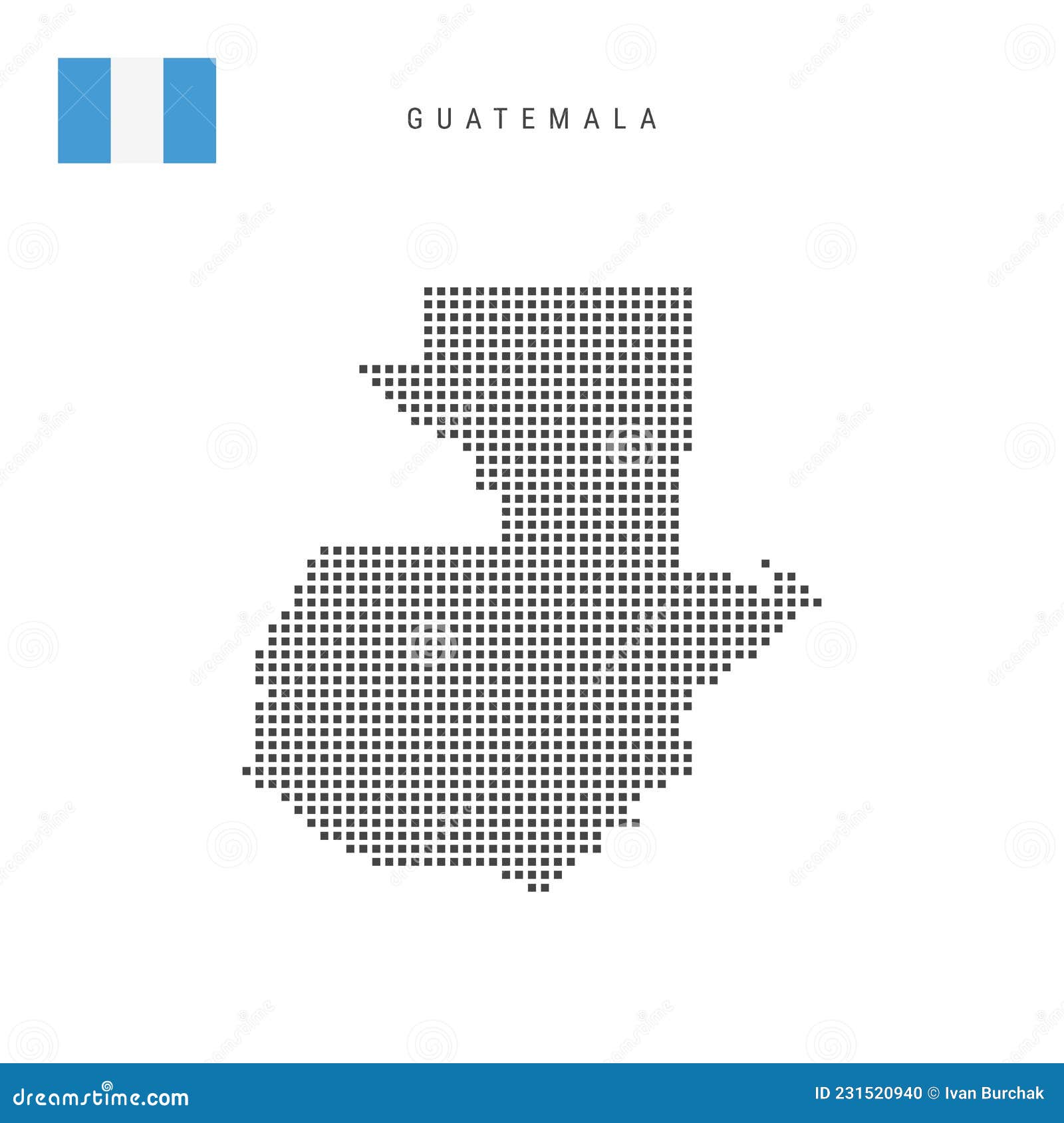 Pixelated Guatemala Map Cartoon Vector | CartoonDealer.com #122244165