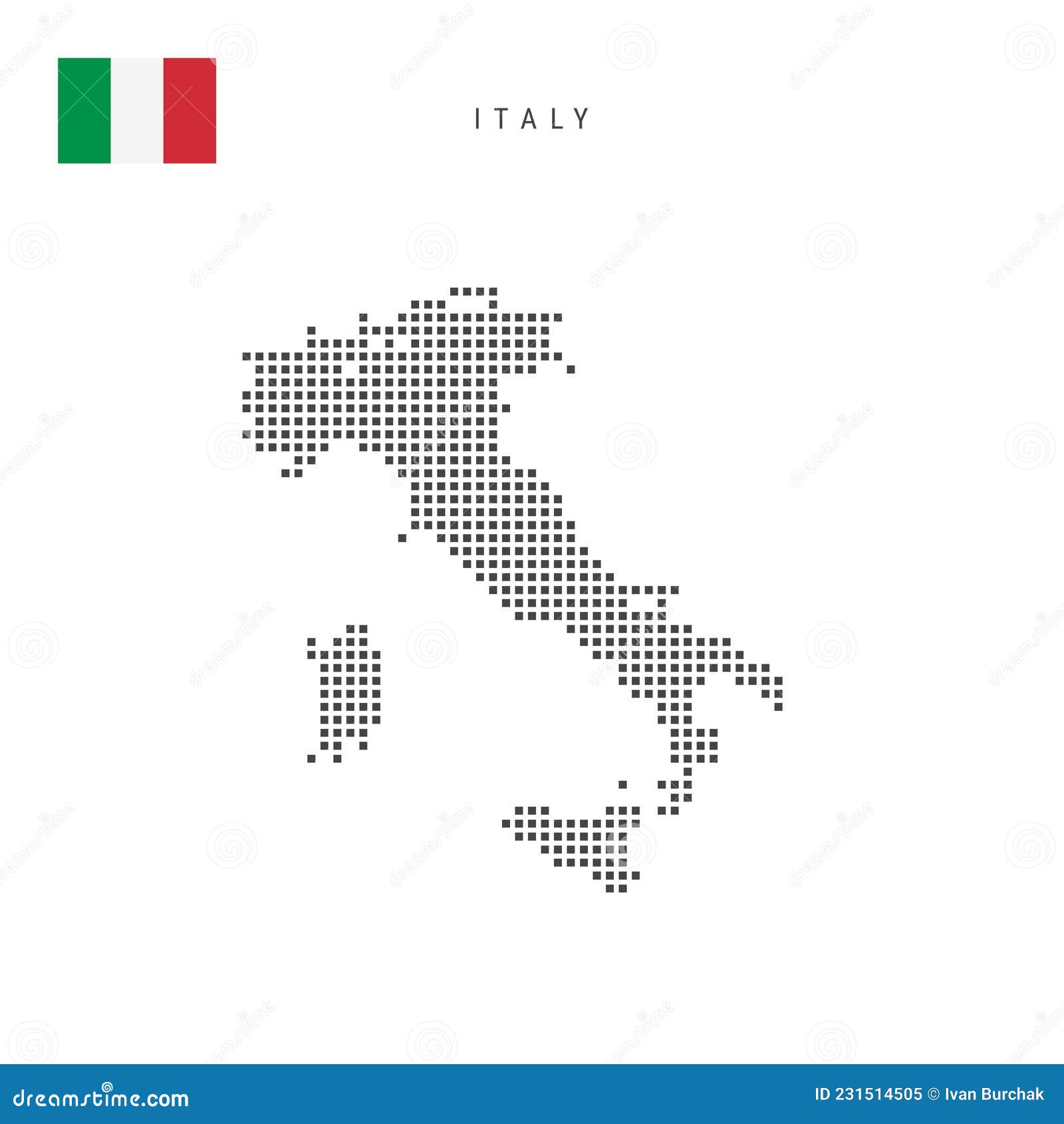Pixelated Italian Sardinia Island Map Vector Illustration ...