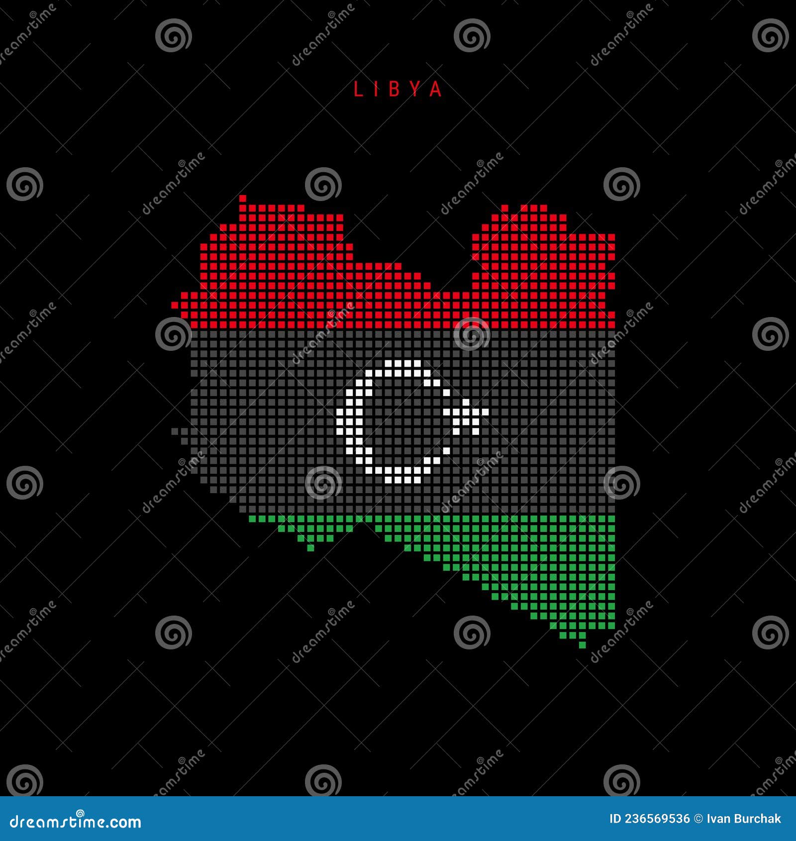 Libya Dotted Glowing Map. Vector Illustration | CartoonDealer.com ...