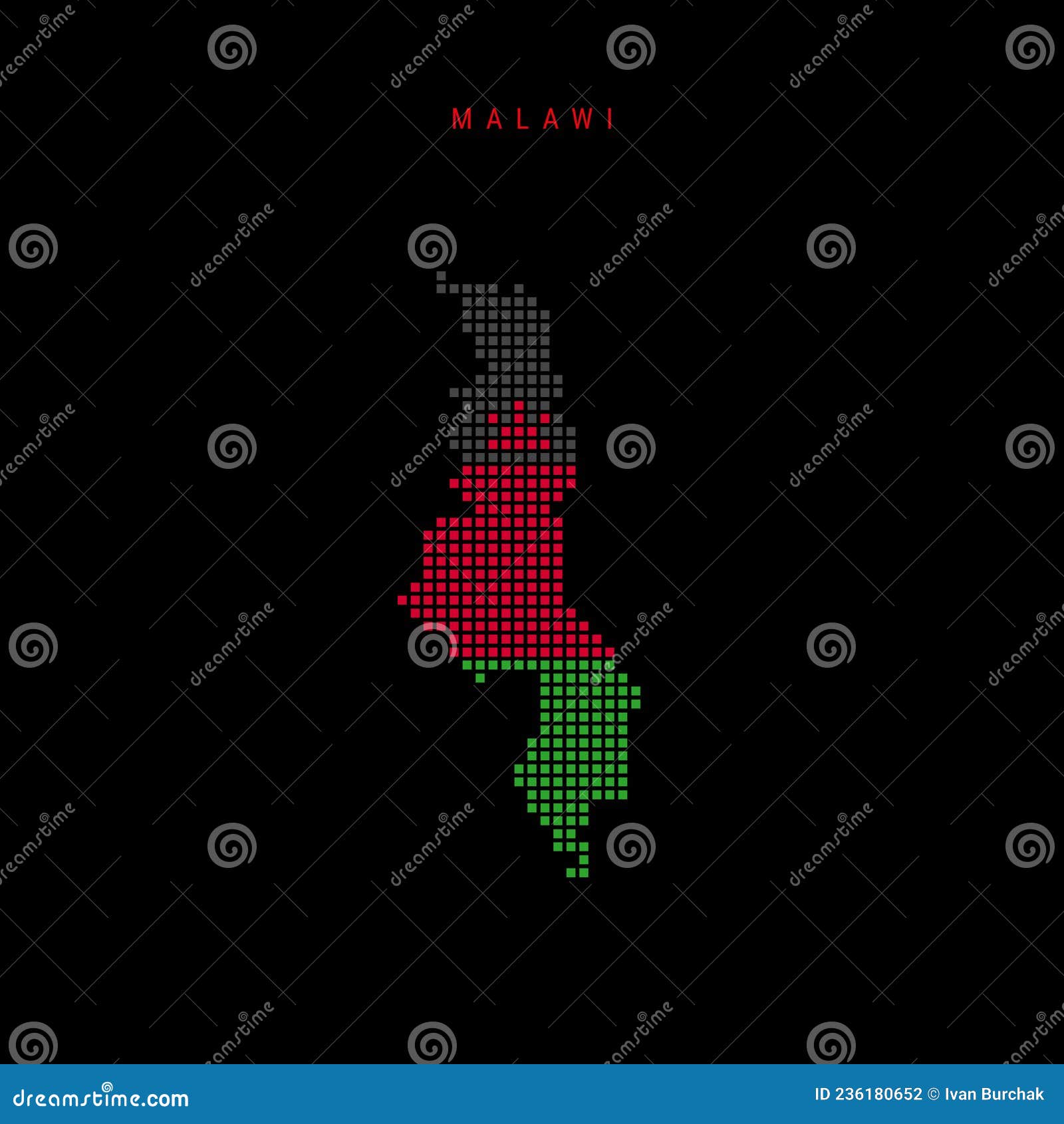 Square Dots Pattern Map Of Malawi Malawian Dotted Pixel Map With Flag