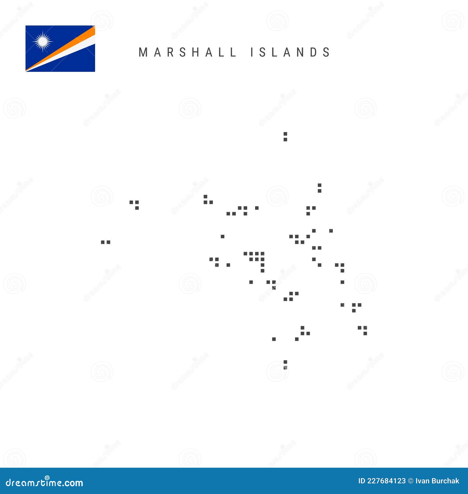 Square Dots Pattern Map of Marshall Islands. Marshallese Dotted Pixel ...