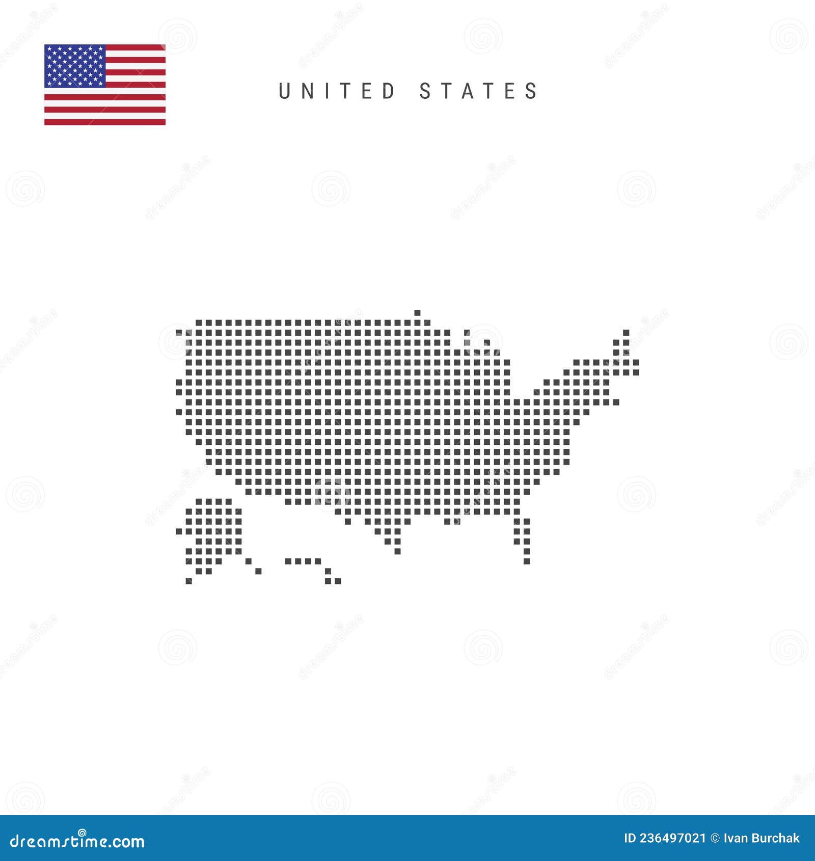 50 USA States Map Pixel Perfect Icons For Black Background Cartoon ...