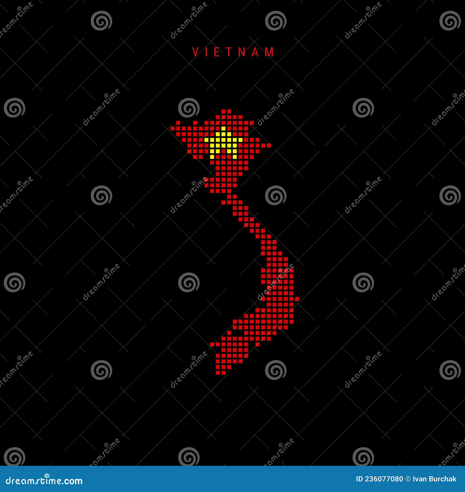 Square Dots Pattern Map of Vietnam. Vietnamese Dotted Pixel Map with ...