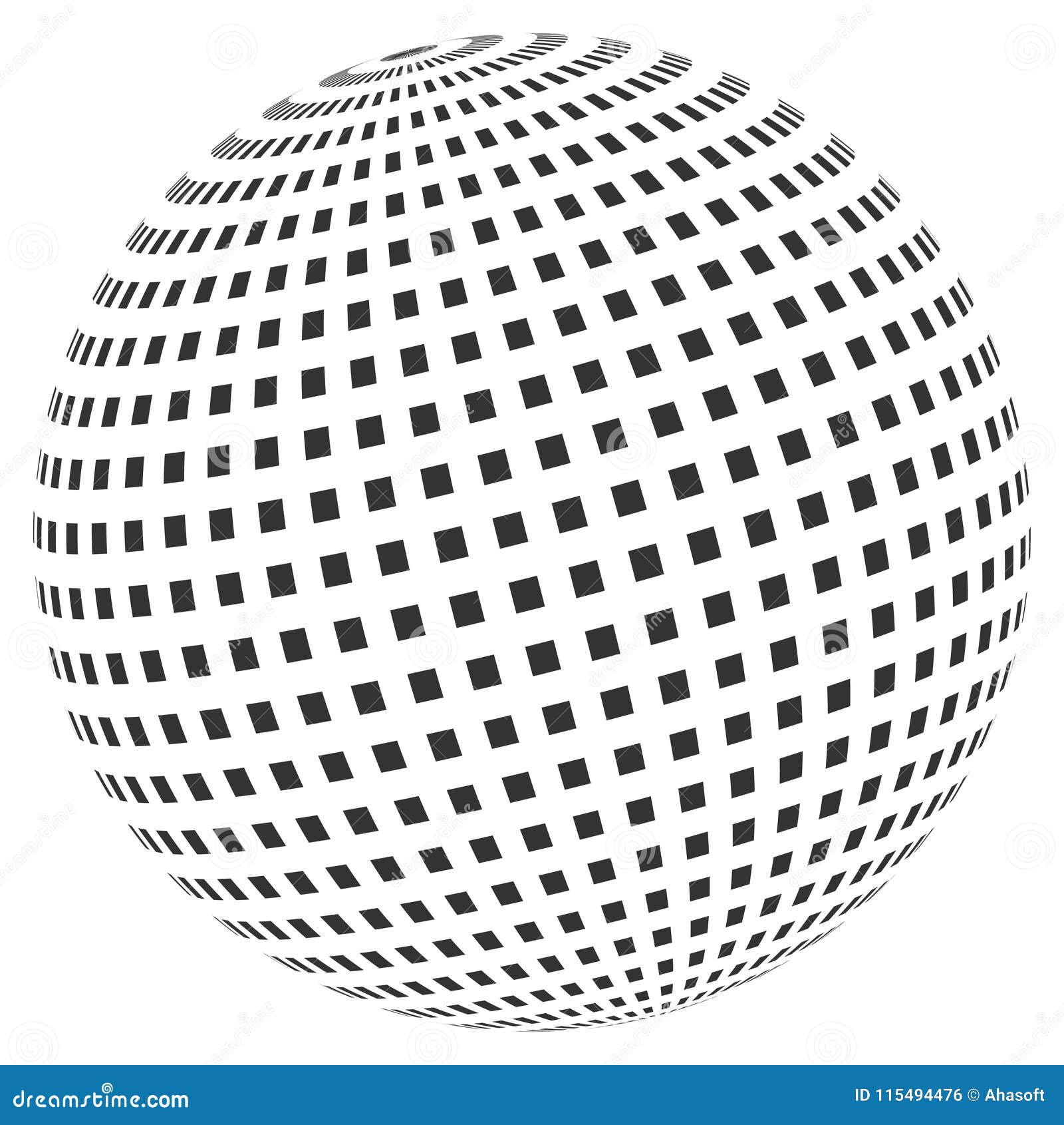 Square Dotted Abstract Sphere Stock Vector - Illustration of geometric ...
